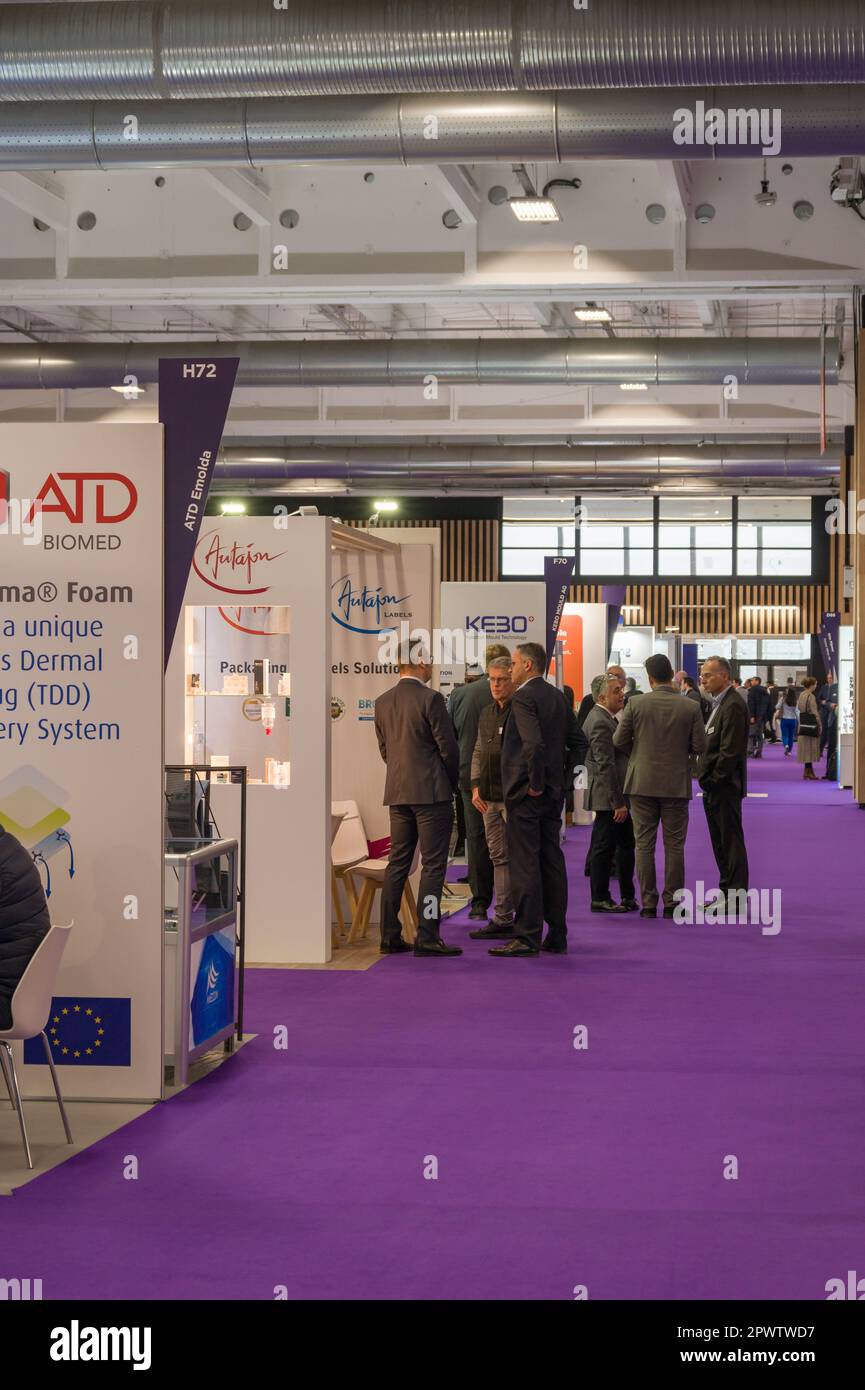 Paris Pharmapack 2023 by CPHI, interior exhibition hall of Paris Expo ...