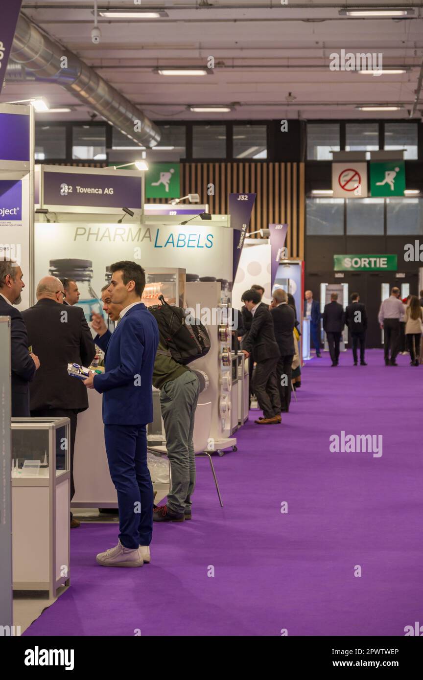 Paris Pharmapack 2023 by CPHI, interior exhibition hall of Paris Expo ...