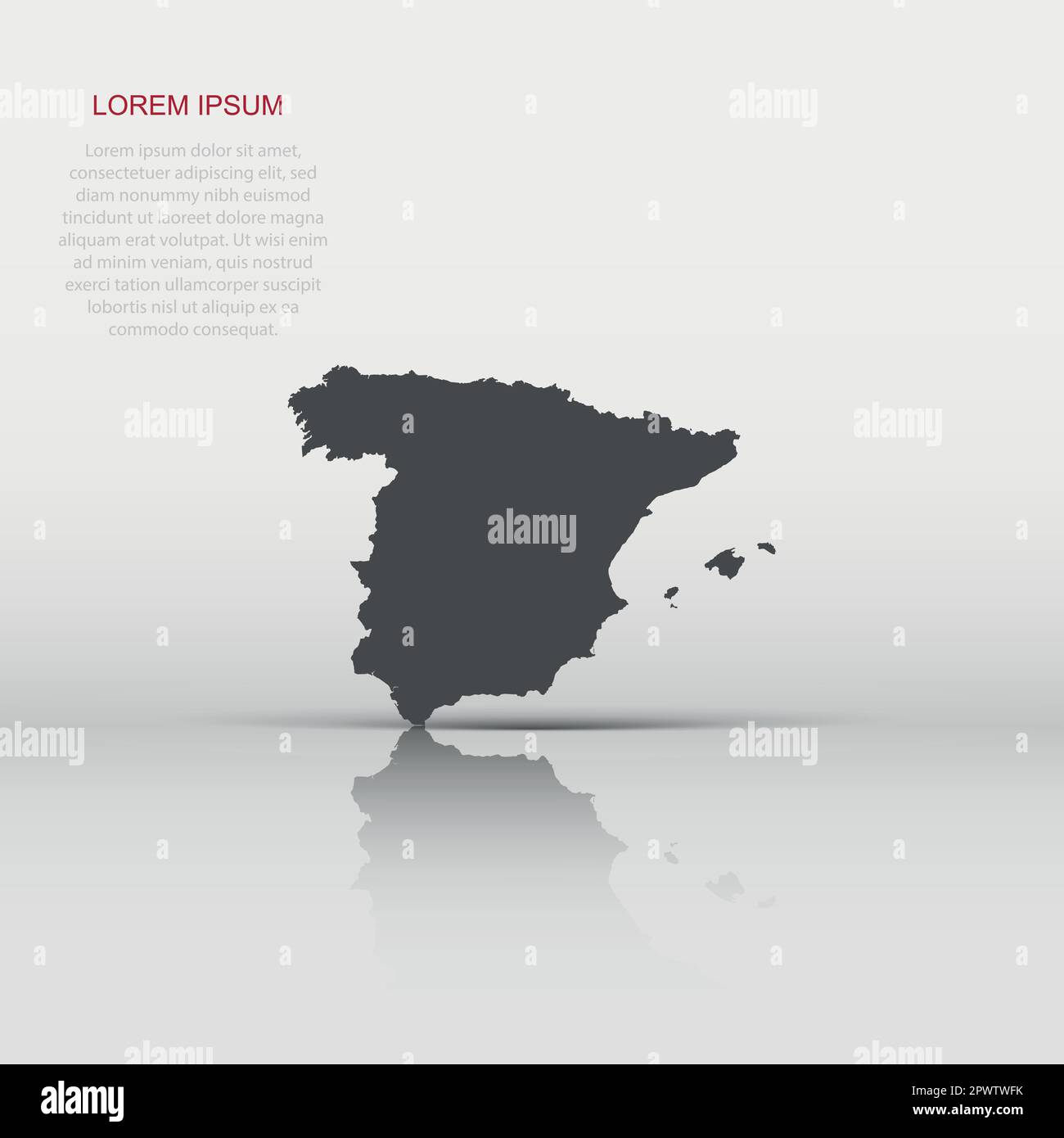 Vector Spain map icon in flat style. Spain sign illustration pictogram ...