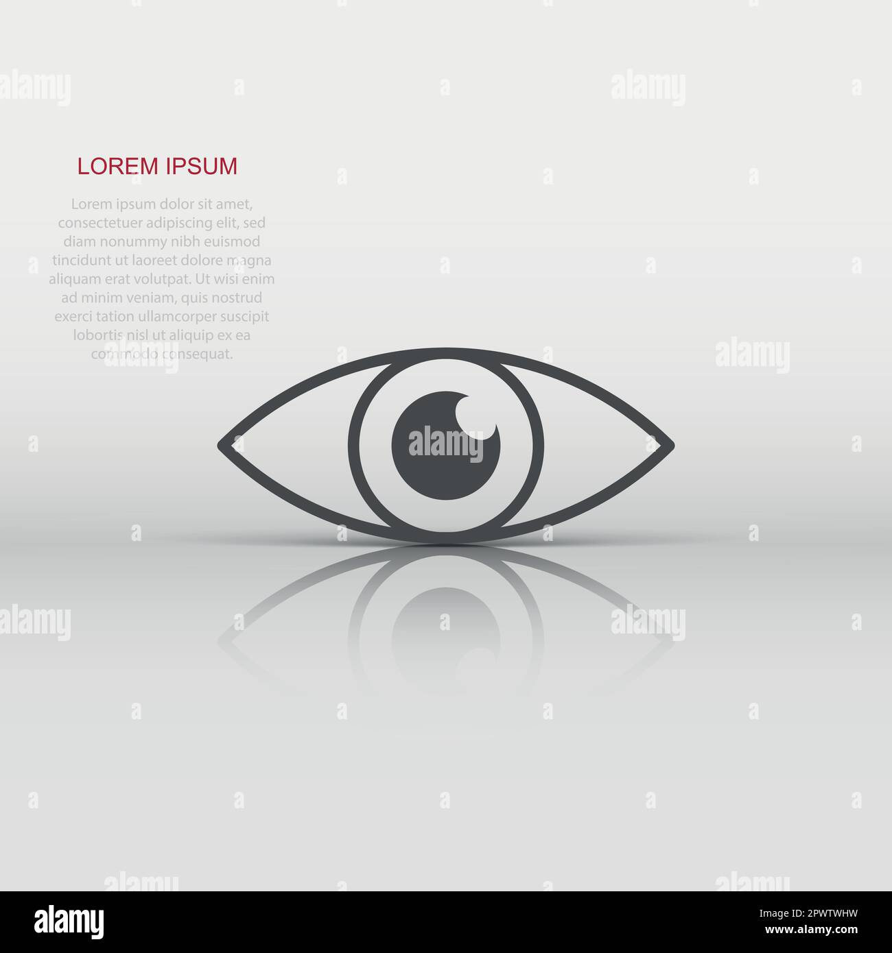 Vector eye icon in flat style. Eyeball look sign illustration pictogram ...