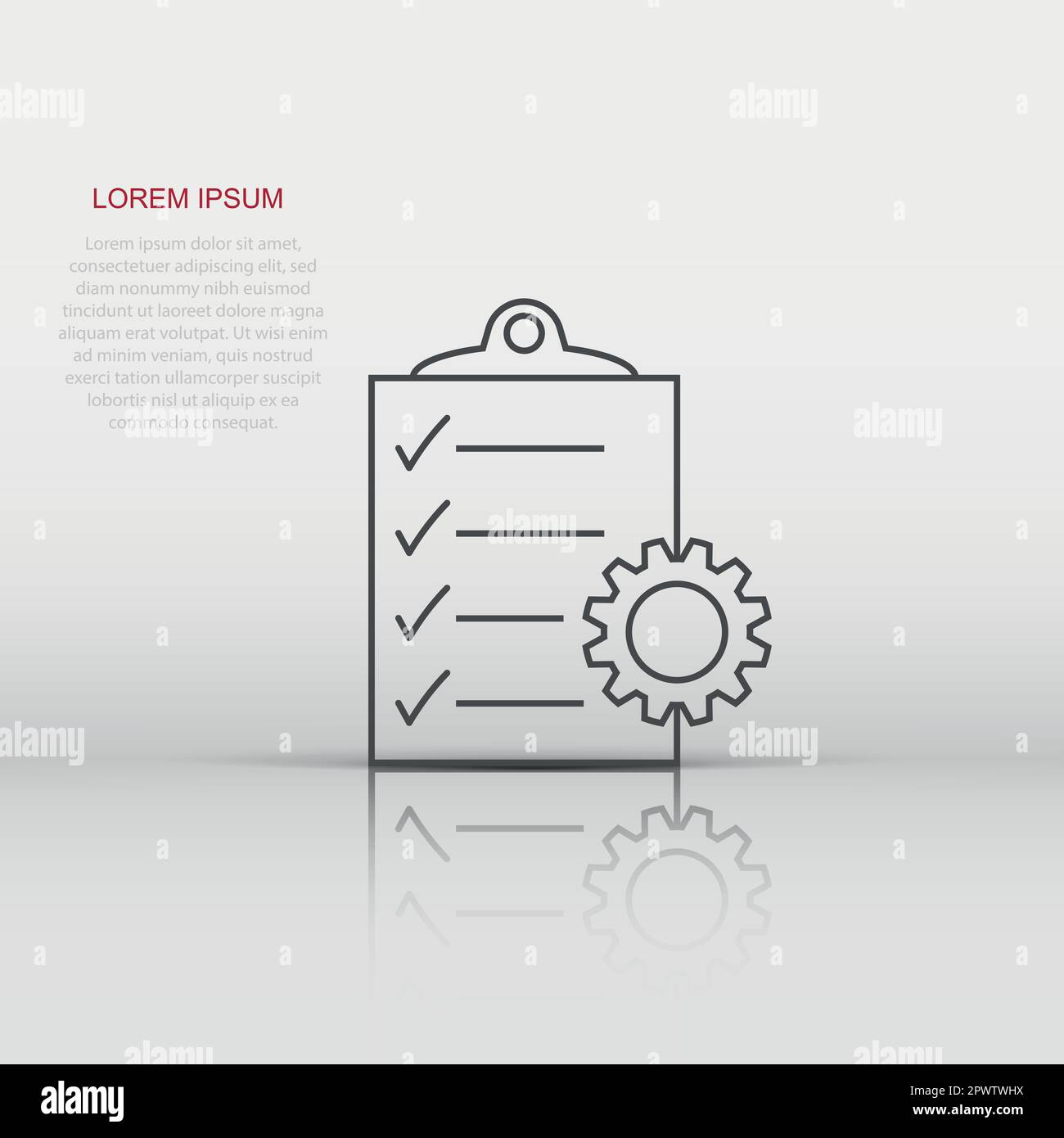 Vector document icon in flat style. Project management sign ...