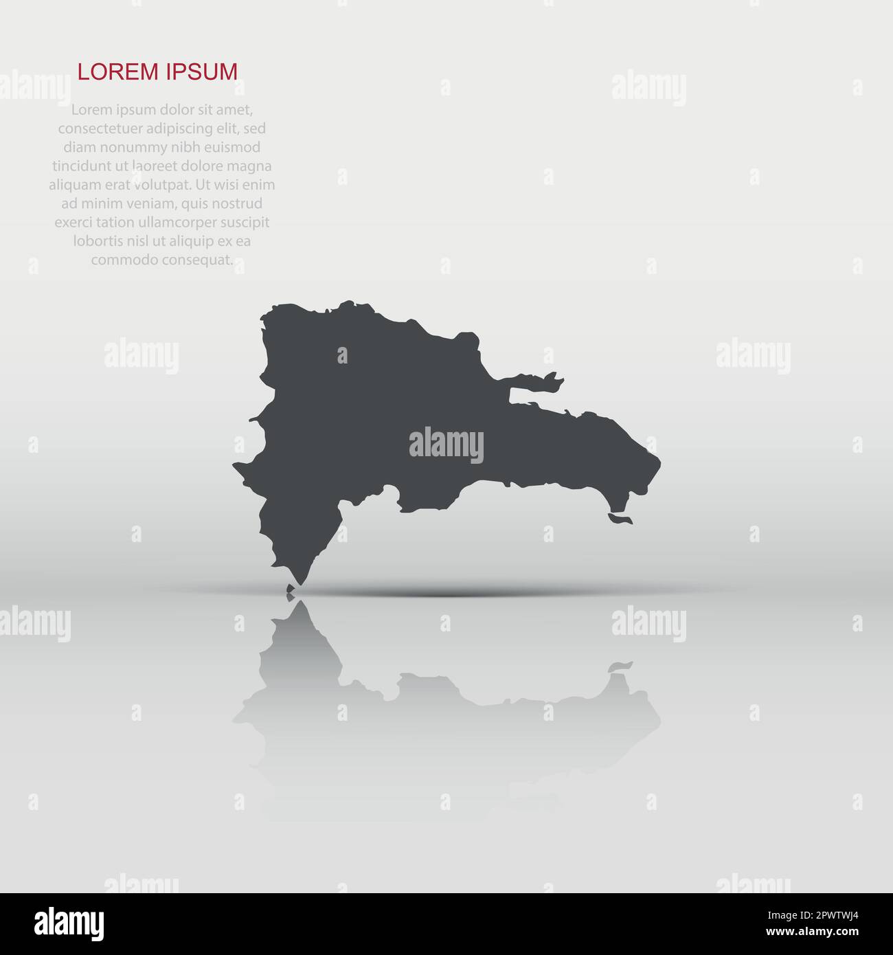 Vector Dominican Republic map icon in flat style. Dominican Republic ...