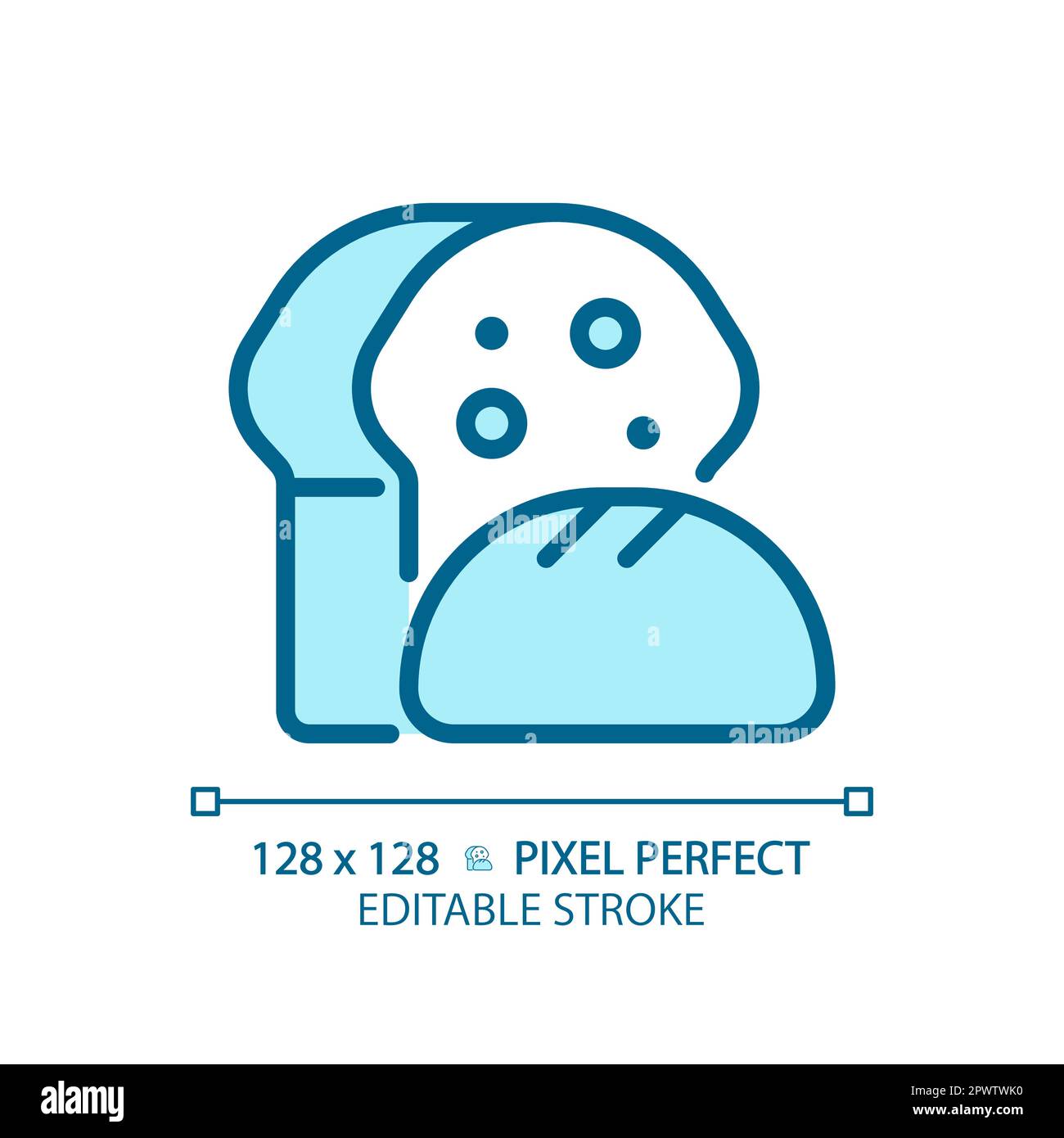 Bread pixel perfect blue RGB color icon Stock Vector Image & Art - Alamy