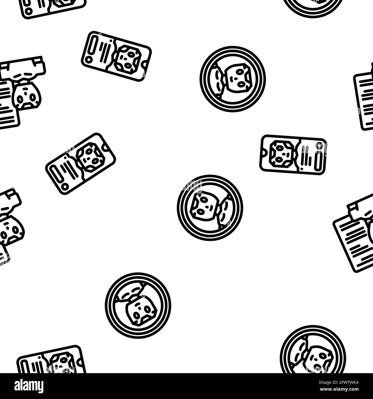 chat bot robot service vector seamless pattern thin line illustration ...