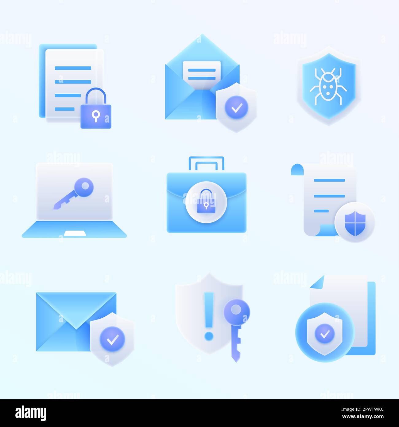 Security icons. Set of privacy, protection, defense and more. Change to ...