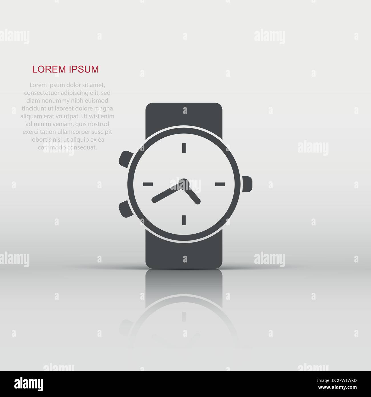 Vector watch icon in flat style. Clock sign illustration pictogram ...