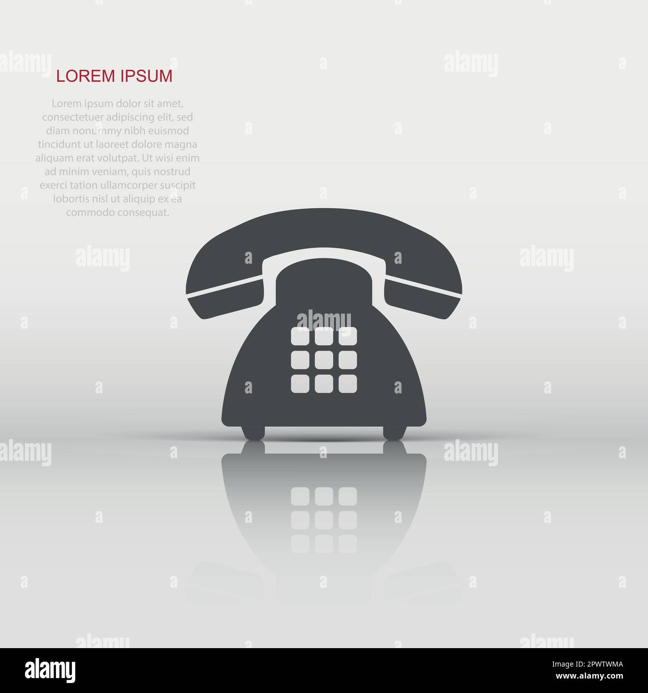 Vector phone icon in flat style. Telephone sign illustration pictogram ...