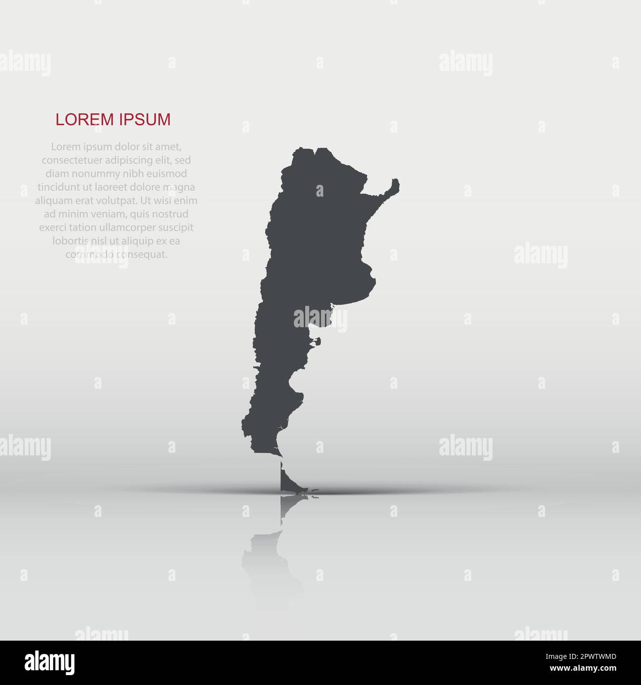 Vector Argentina map icon in flat style. Argentina sign illustration ...