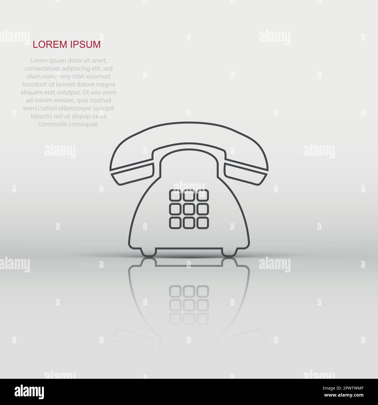 Vector phone icon in flat style. Telephone sign illustration pictogram ...