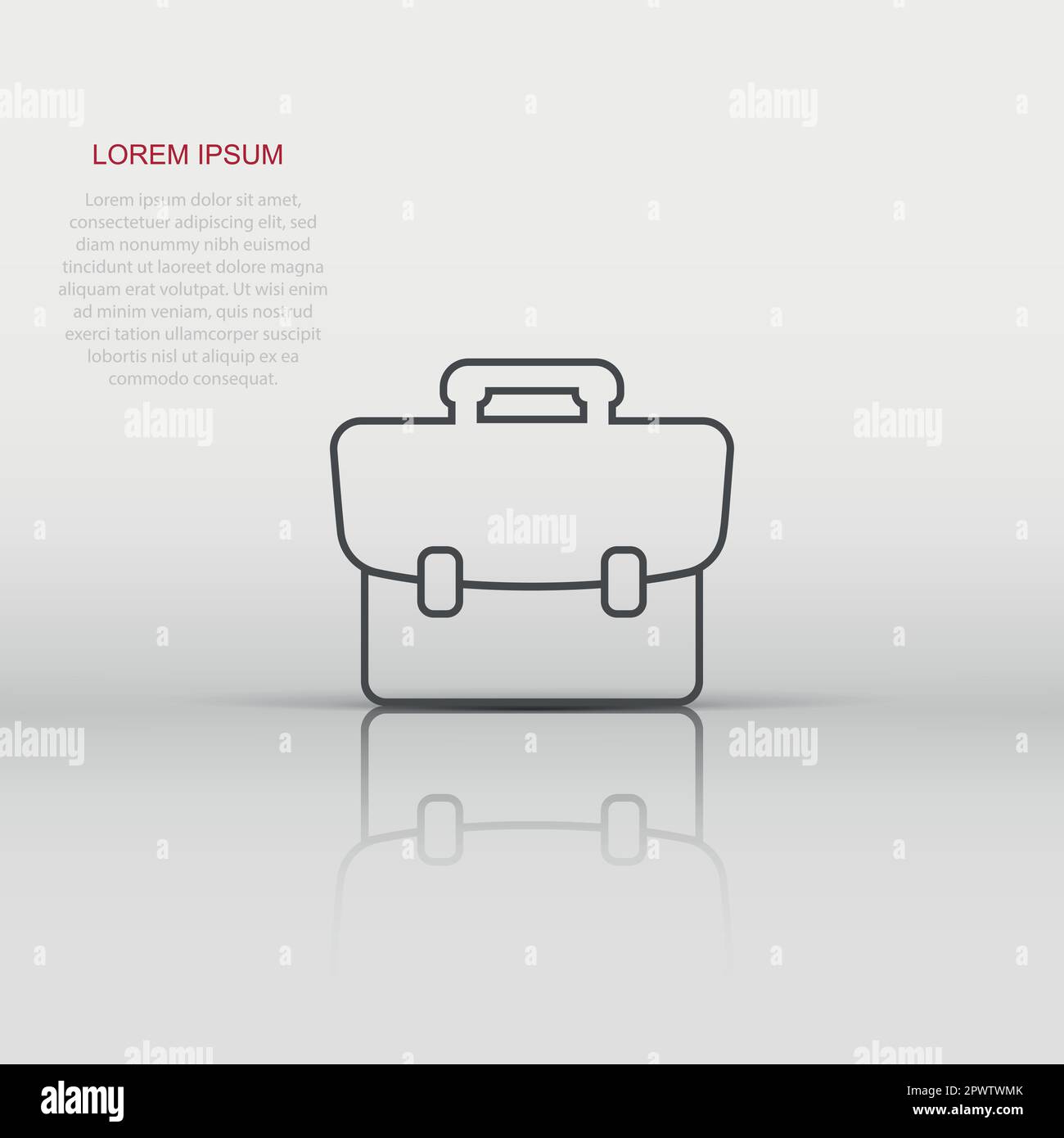 Vector suitcase icon in flat style. Luggage sign illustration pictogram. Bag business concept ...