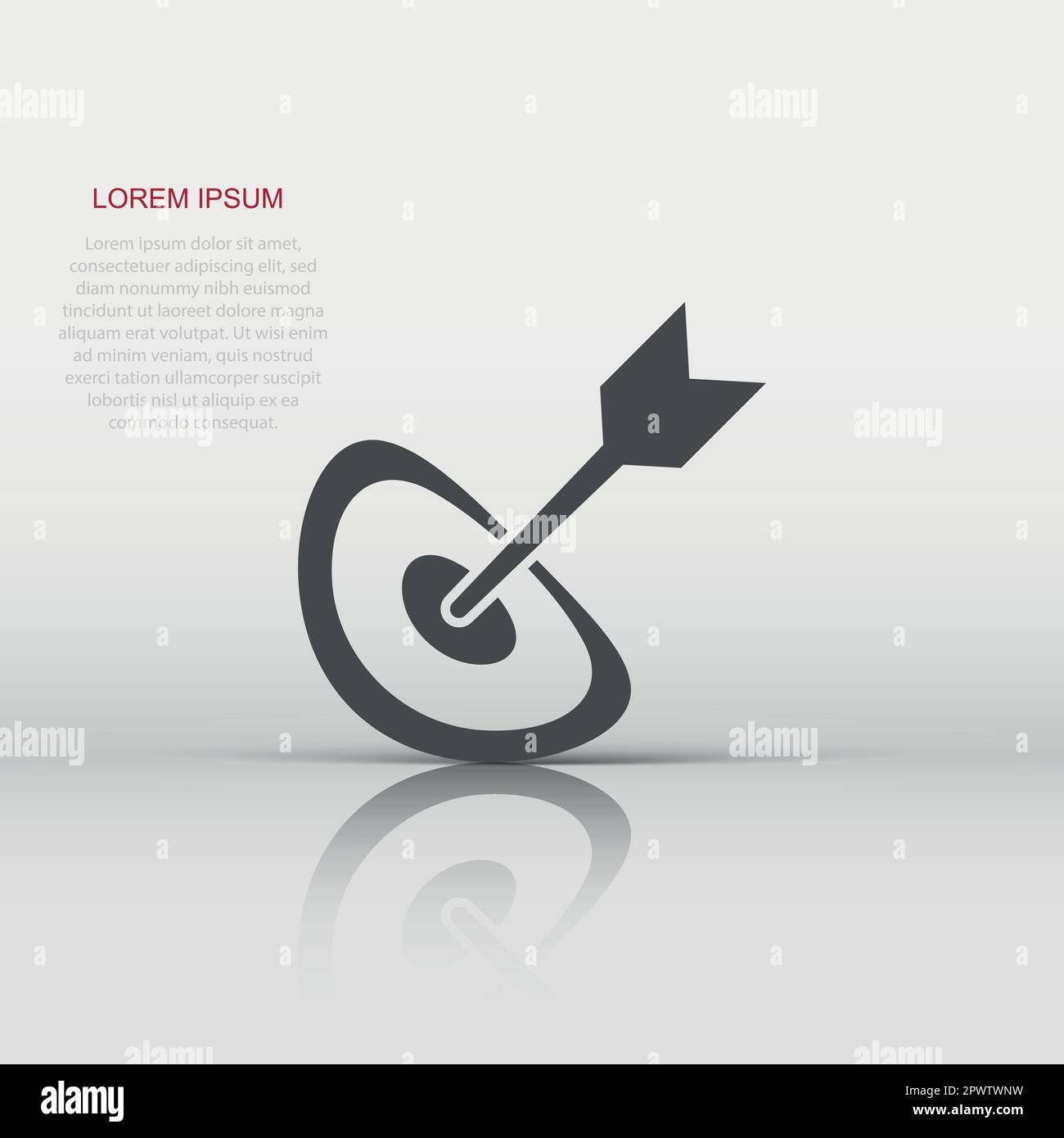 Vector target aim icon in flat style. Darts game sign illustration ...