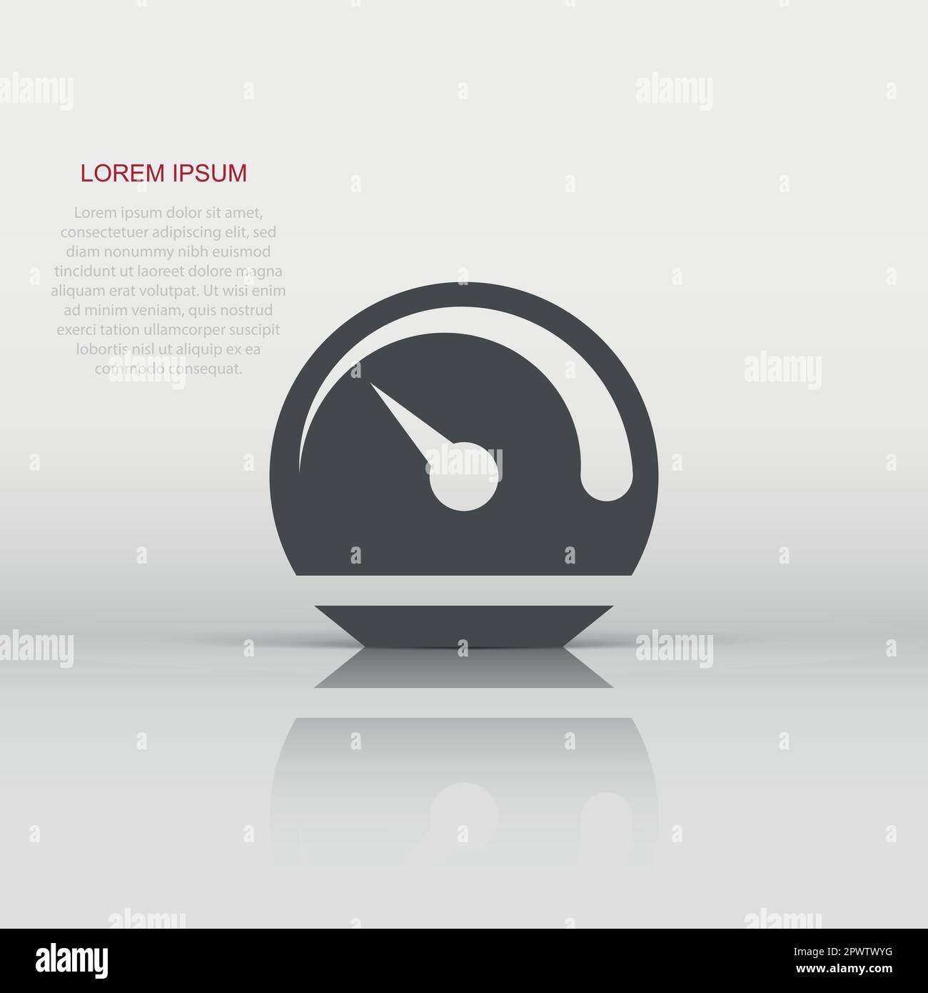 Vector dashboard icon in flat style. Level meter sign illustration ...