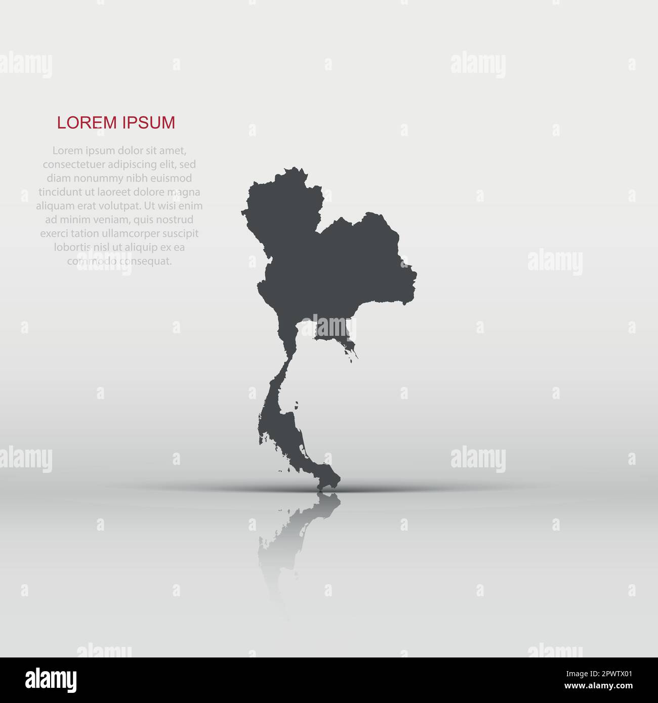 Vector Thailand map icon in flat style. Thailand sign illustration ...