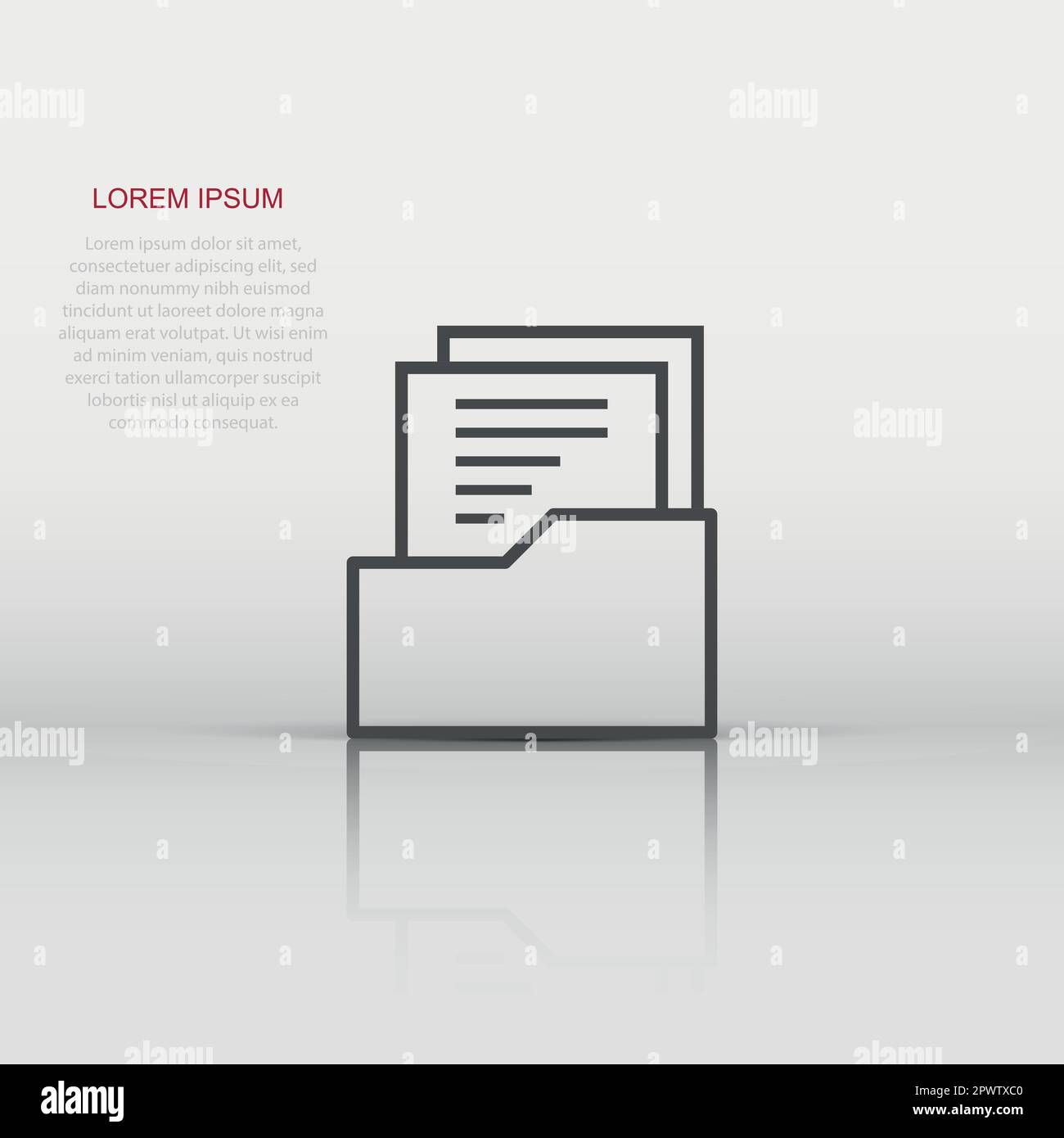 Vector document icon in flat style. Archive data file sign illustration ...