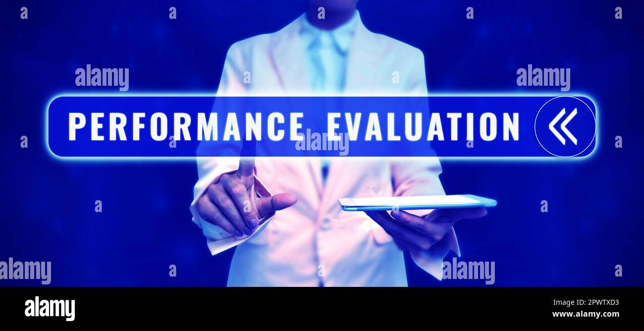 Hand writing sign Performance Evaluation, Word for the development and action planning of ...
