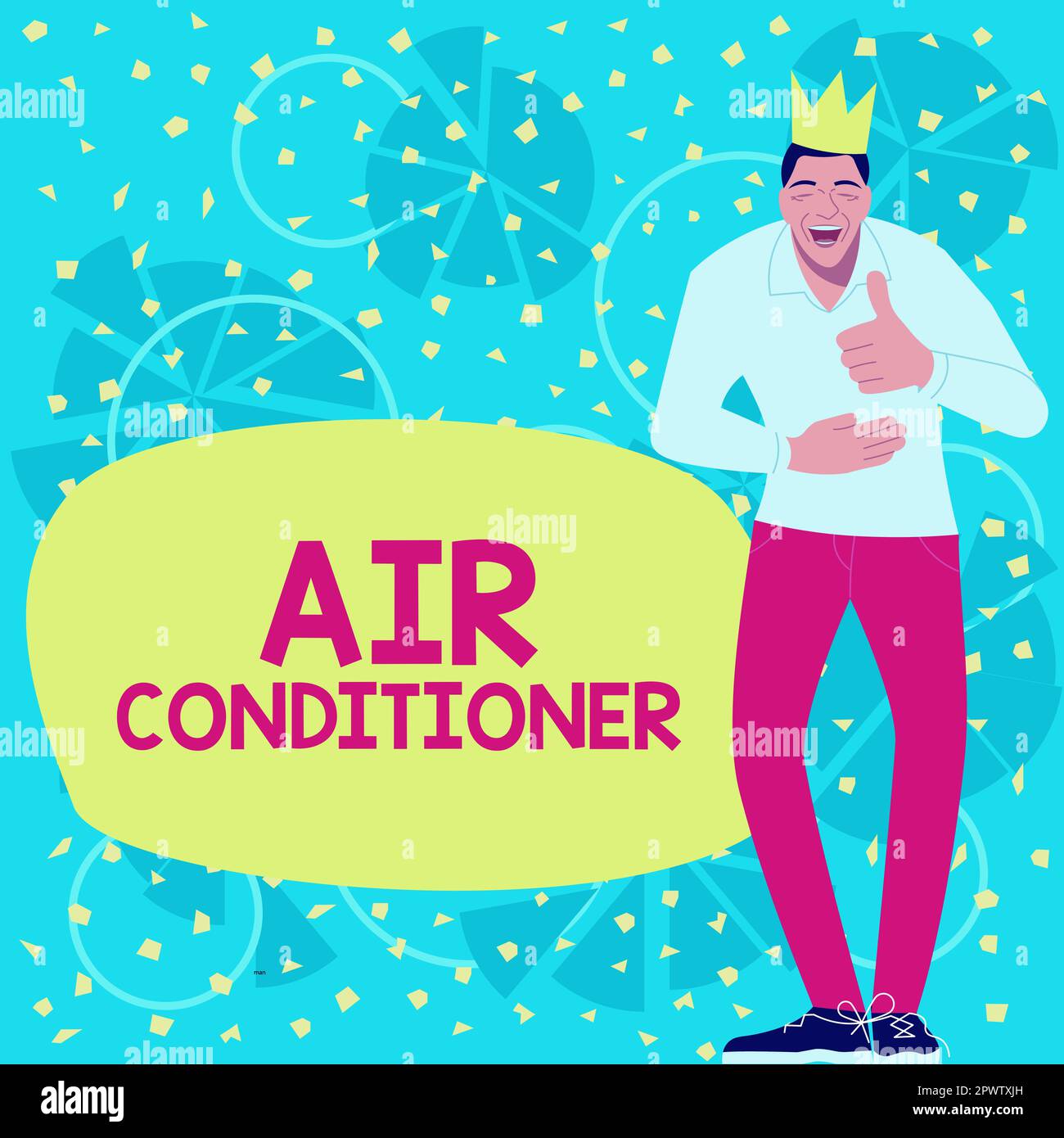 Hand writing sign Air Conditioner, Business overview apparatus for ...