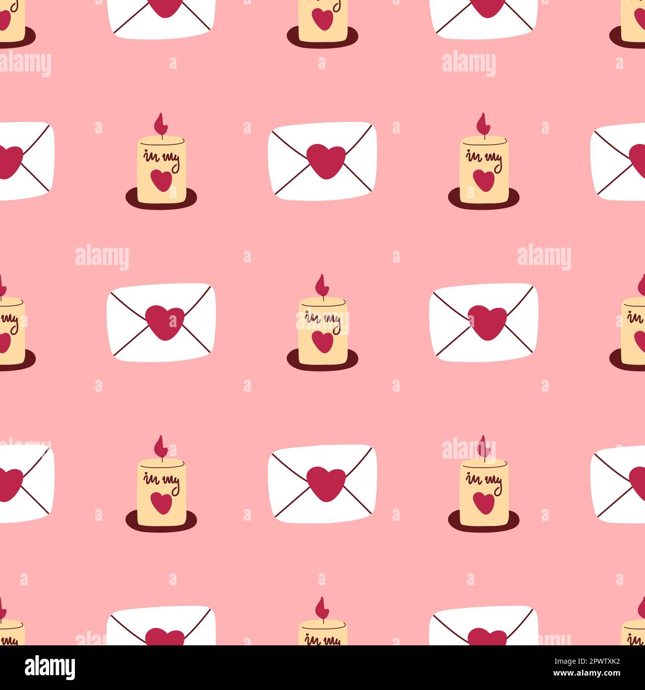 Romantic seamless pattern with envelopes. Background of love letters ...