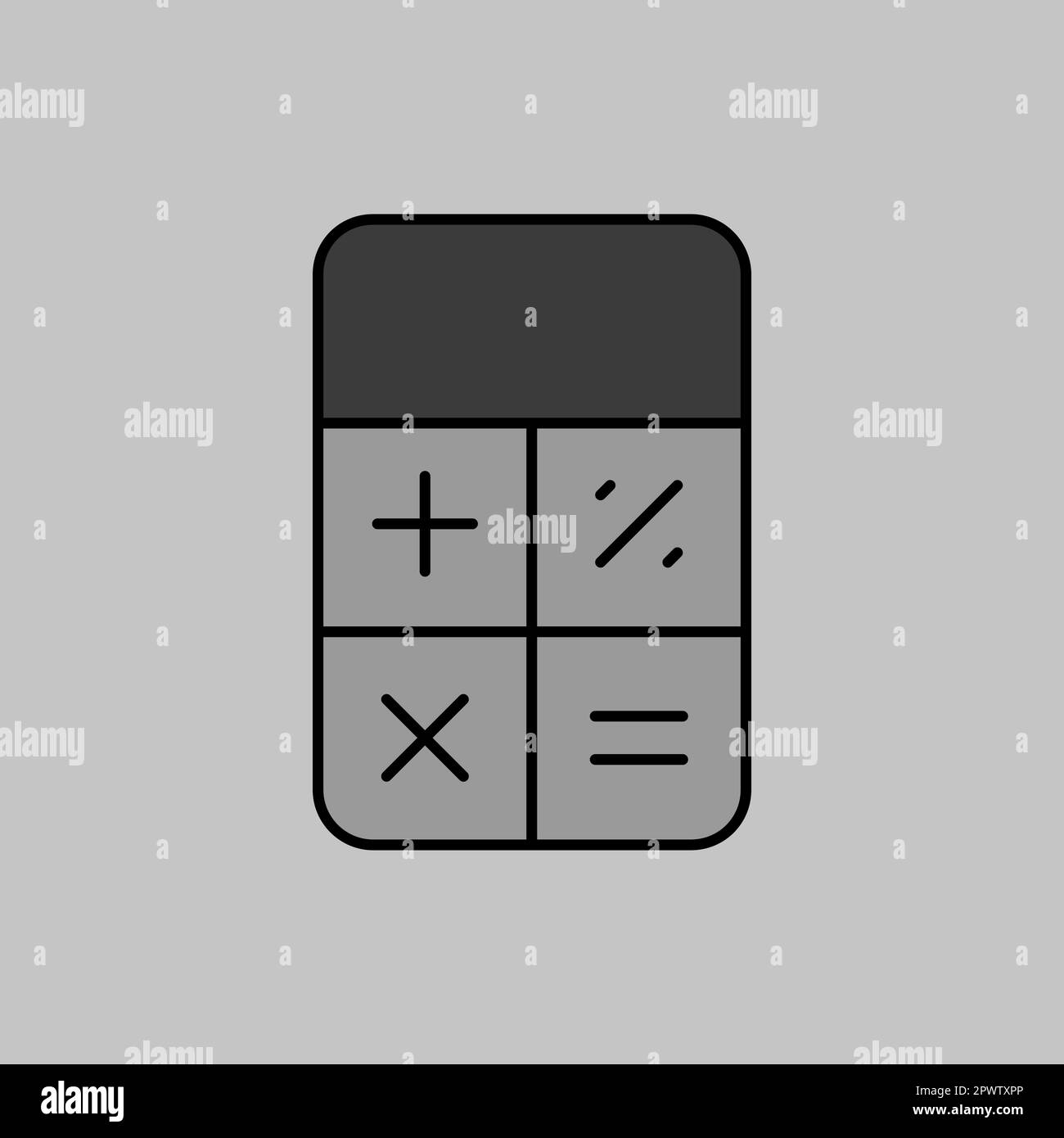 Calculator vector grayscale icon, finances sign. Graph symbol for your ...