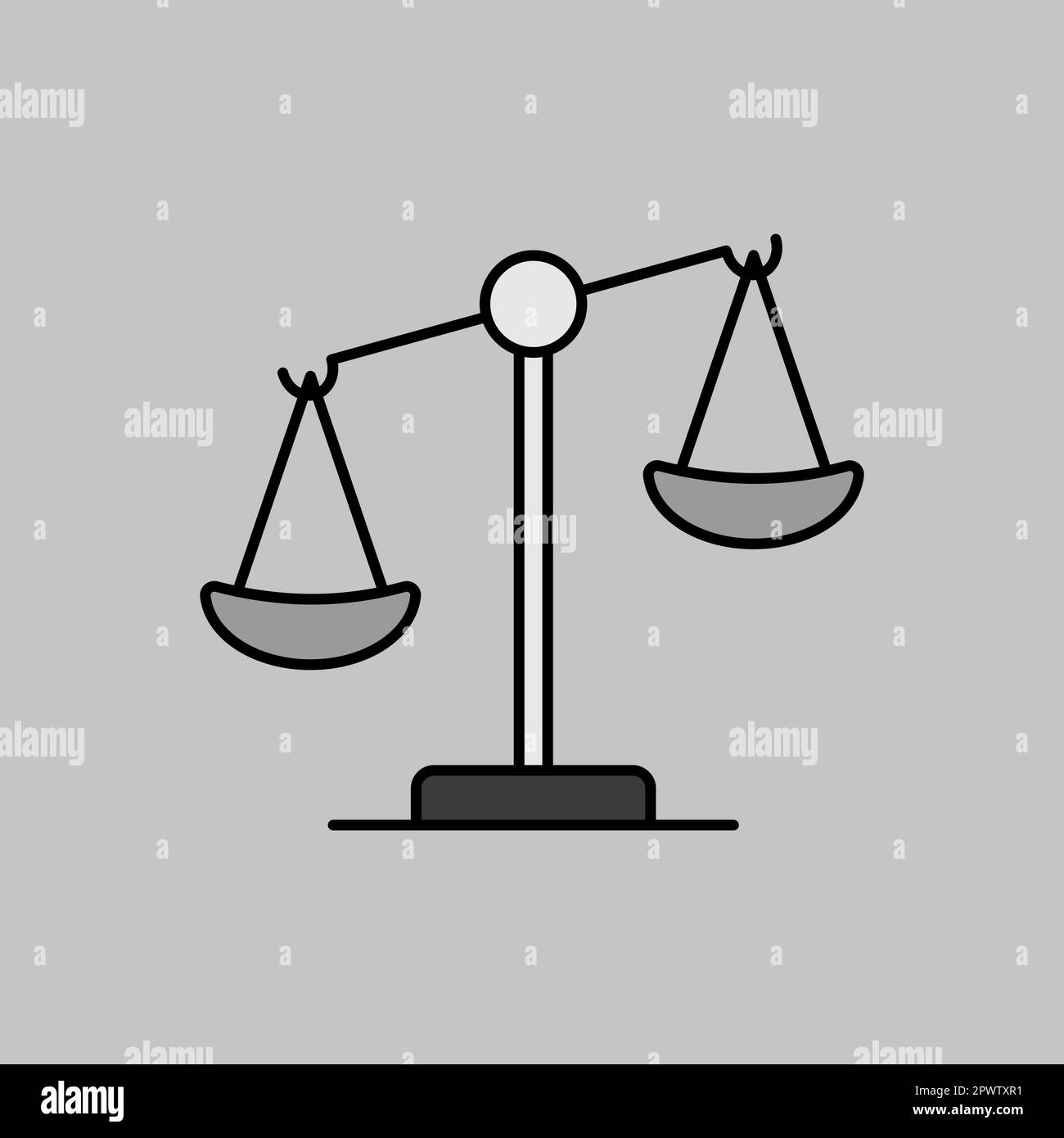 Law scale vector grayscale icon, justice outline icon. Graph symbol for your web site design ...