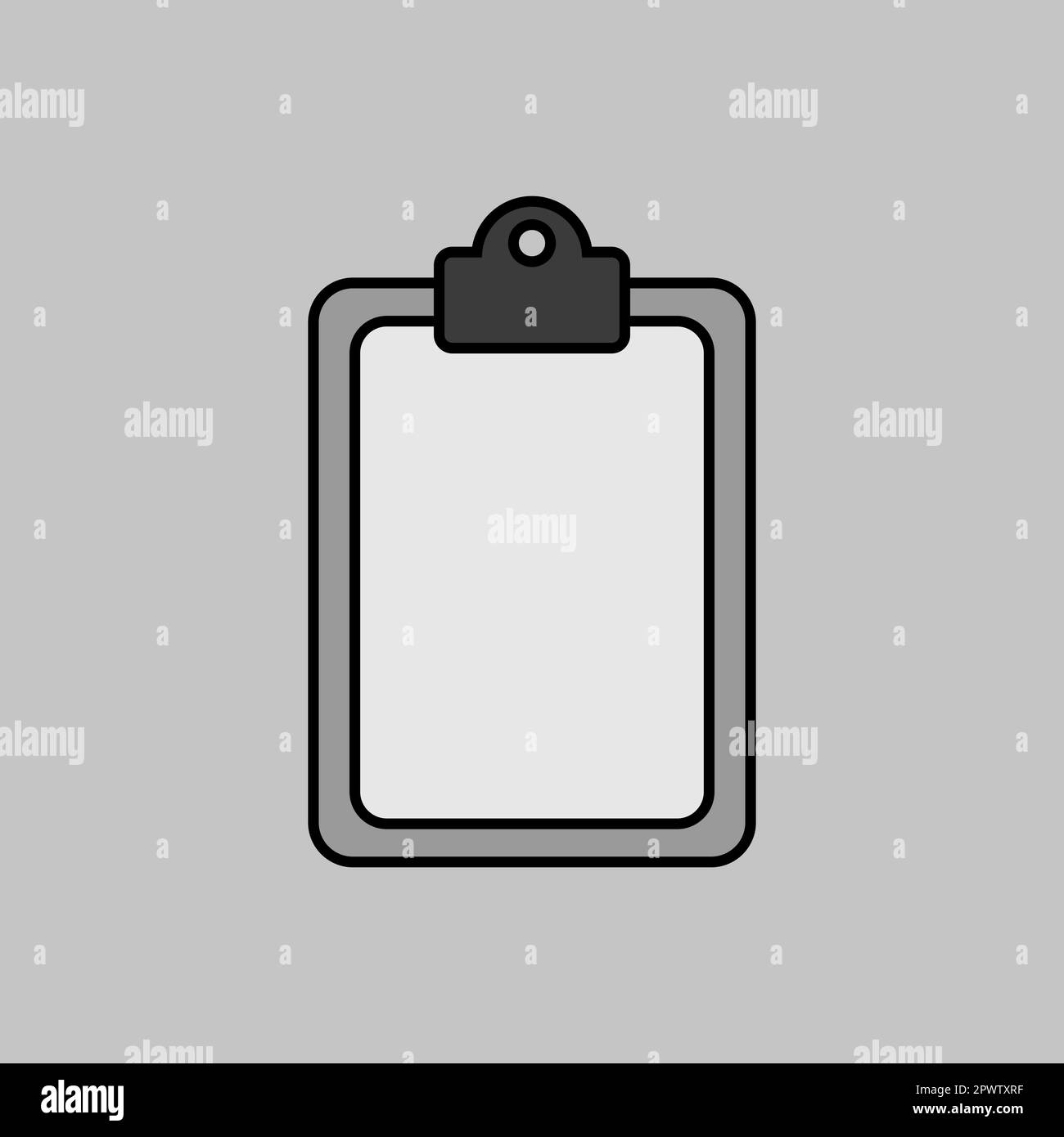 Clipboard outline grayscale icon. Workspace sign. Graph symbol for your ...