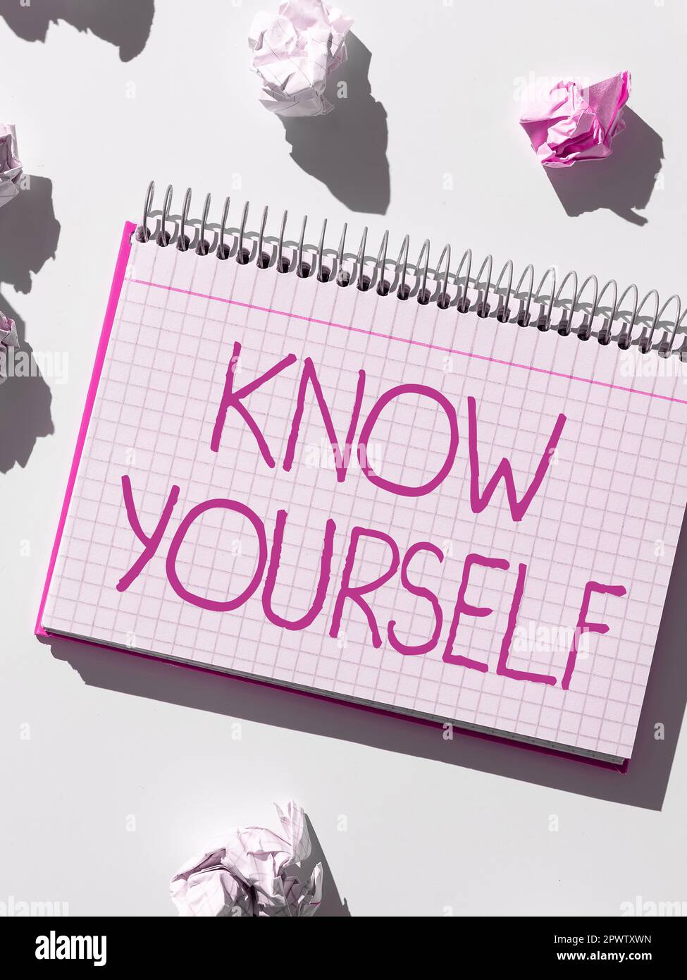 Hand writing sign Know Yourself, Concept meaning Find You Understanding ...