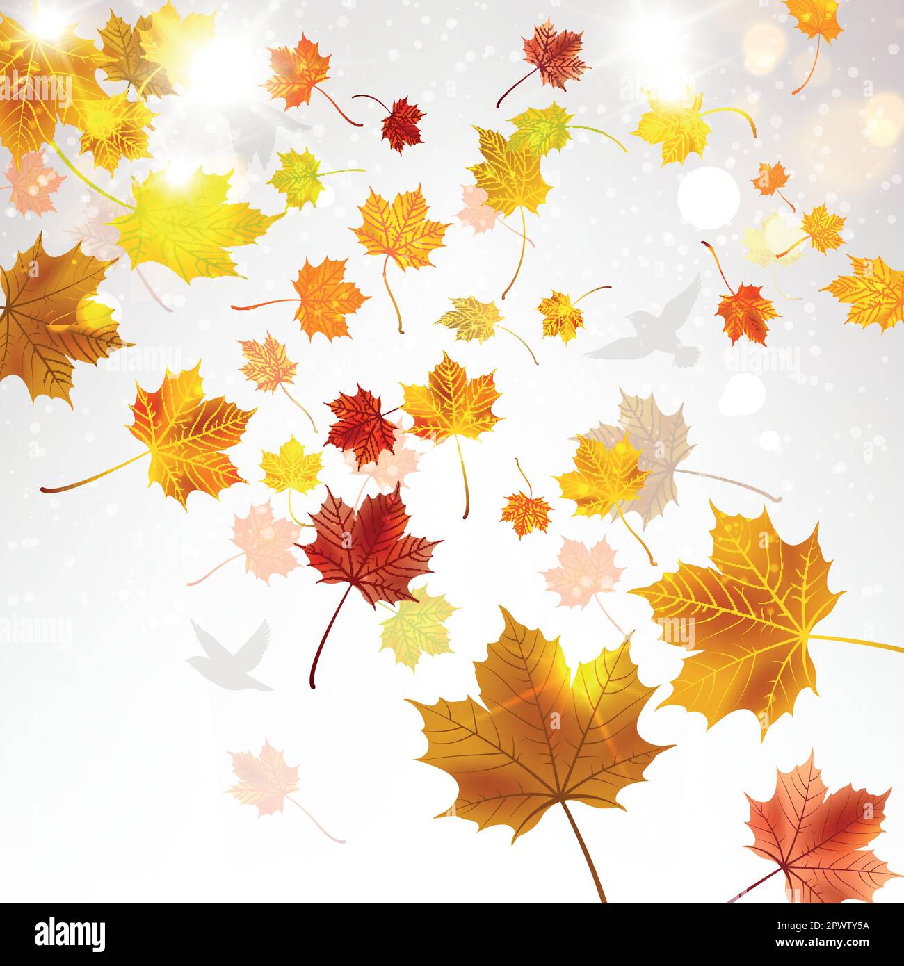 Orange flock leaves Stock Vector Images - Alamy