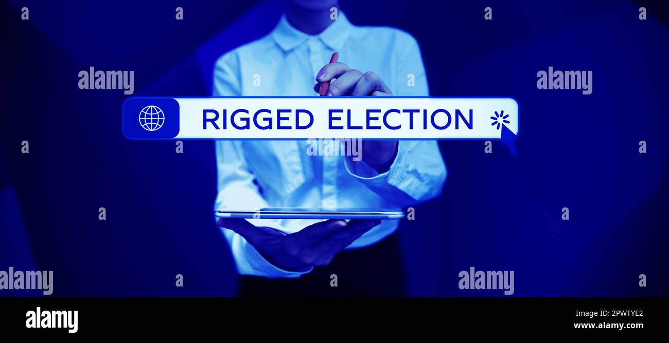 Hand writing sign Rigged Election, Business idea Manage drilling ...