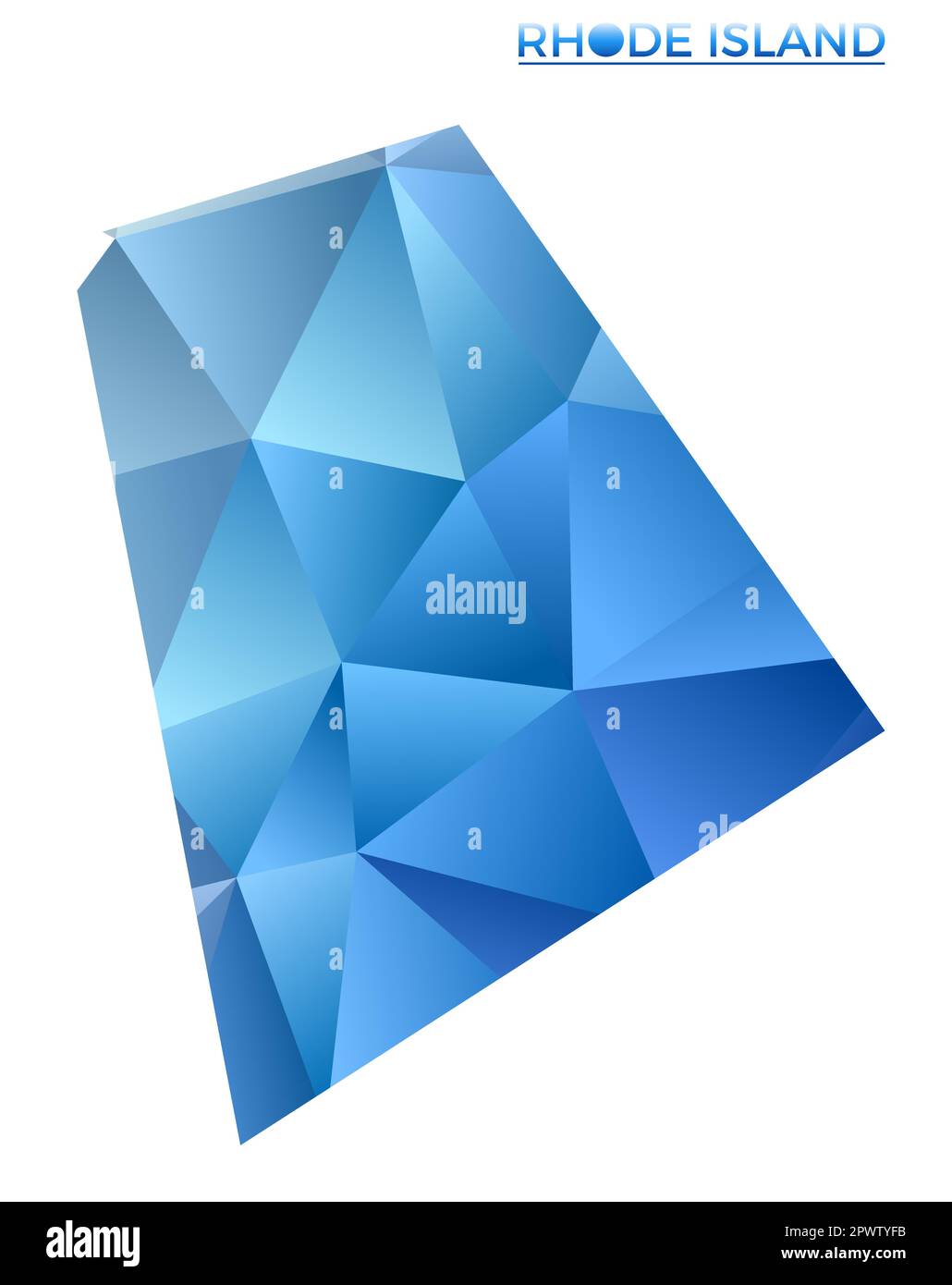 Vector polygonal Rhode Island map. Vibrant geometric US state in low ...