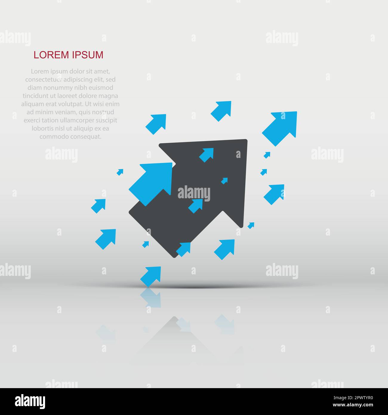 Vector arrow up icon in flat style. Forward arrow sign illustration ...