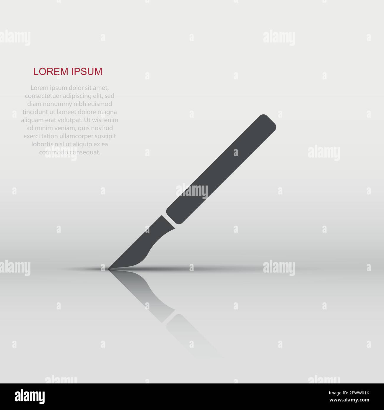 Vector medical scalpel icon in flat style. Hospital surgery knife sign ...