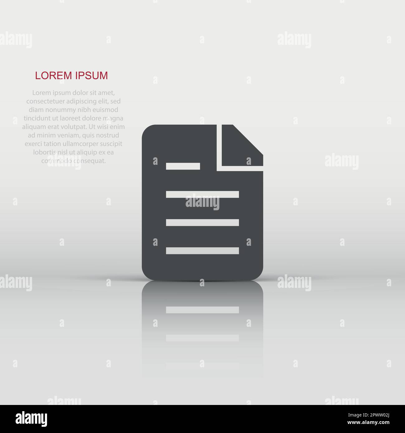 Vector document icon in flat style. Archive data file sign illustration ...