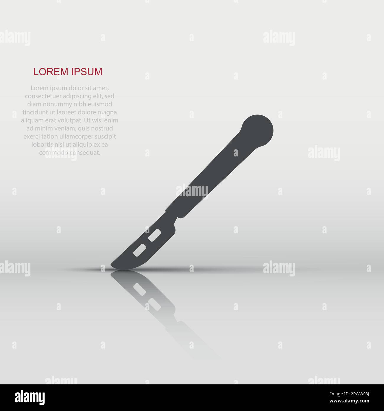 Vector medical scalpel icon in flat style. Hospital surgery knife sign ...