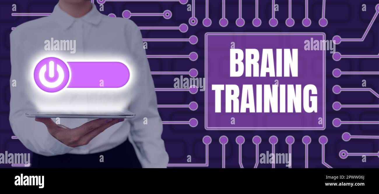 Hand writing sign Brain Training, Business approach mental activities ...