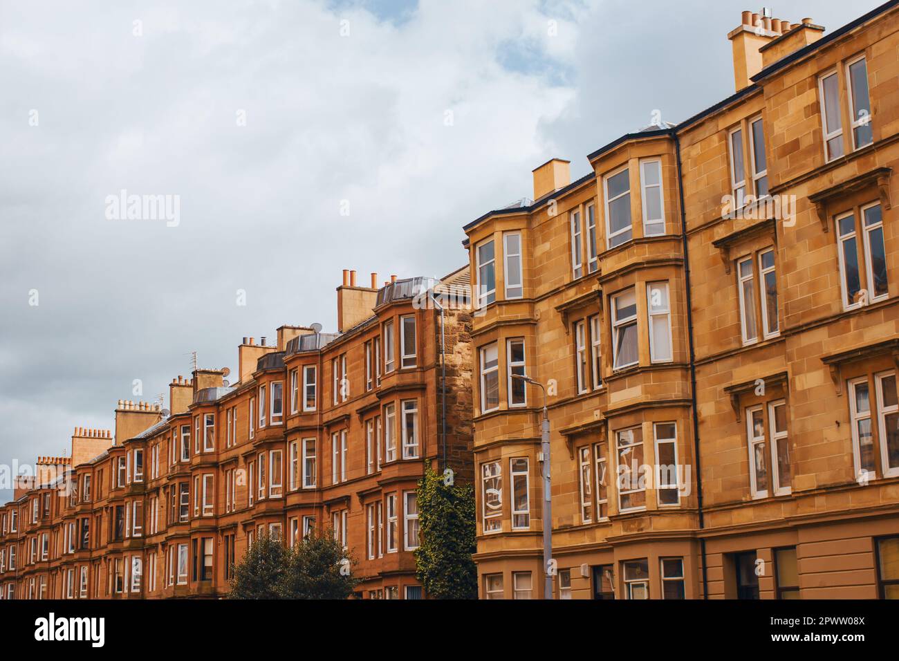 A block of tenements in Dennistoun, an Eastern neighbourhood of Glasgow ...