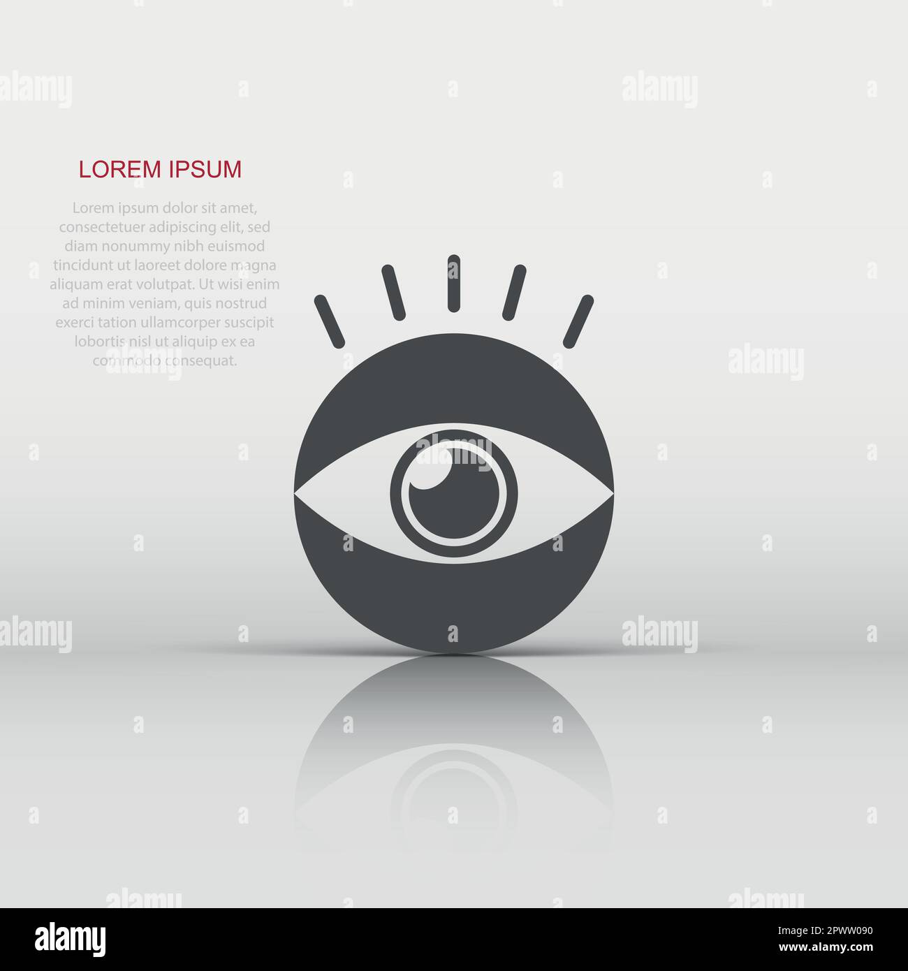 Vector eye icon in flat style. Eyeball look sign illustration pictogram ...