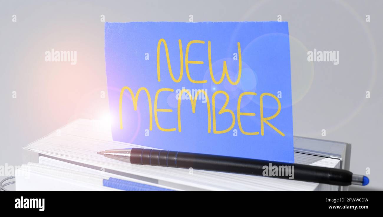 Writing displaying text New Member, Concept meaning recruiting employee ...
