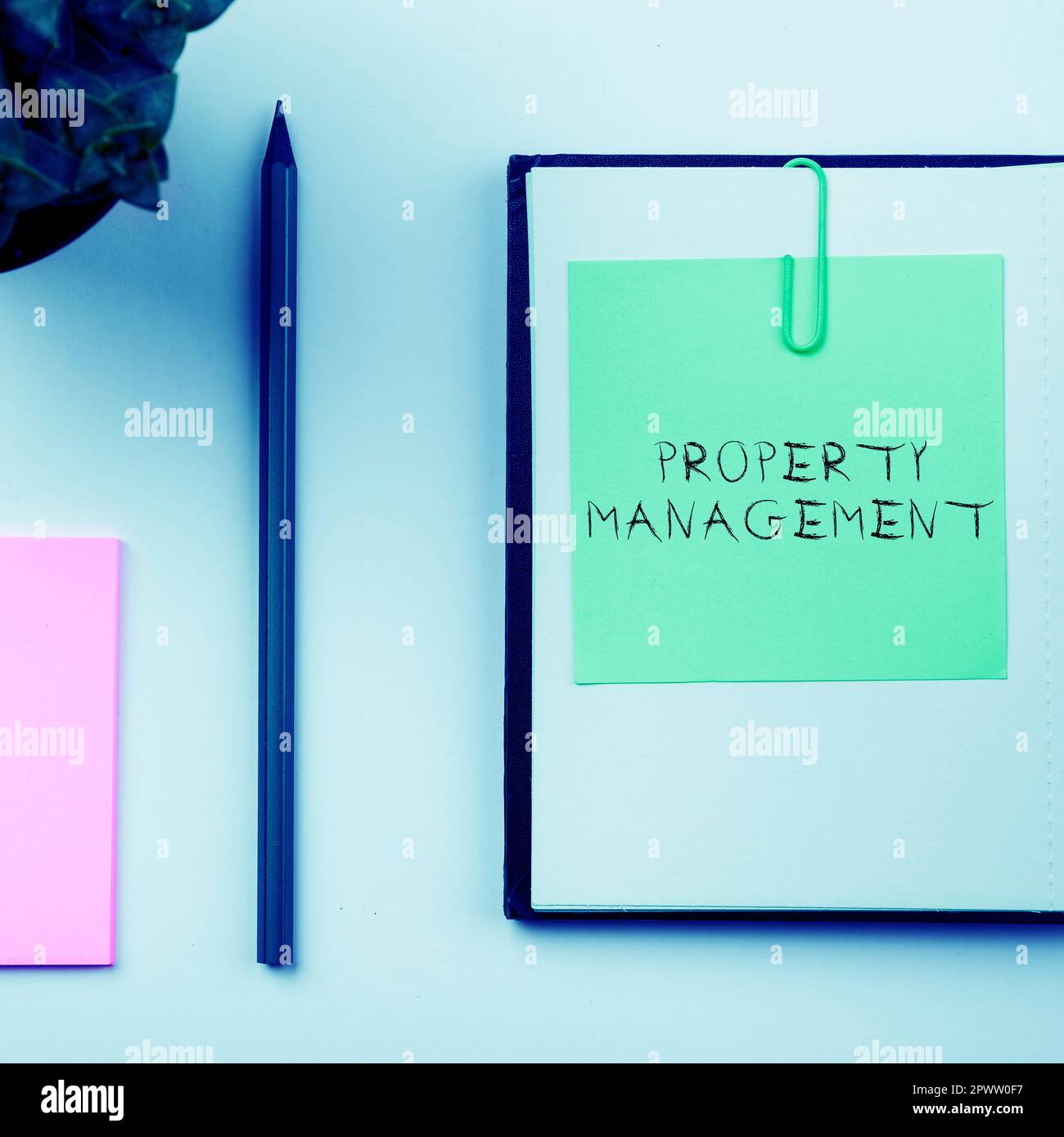 Text caption presenting Property Management, Concept meaning Overseeing ...