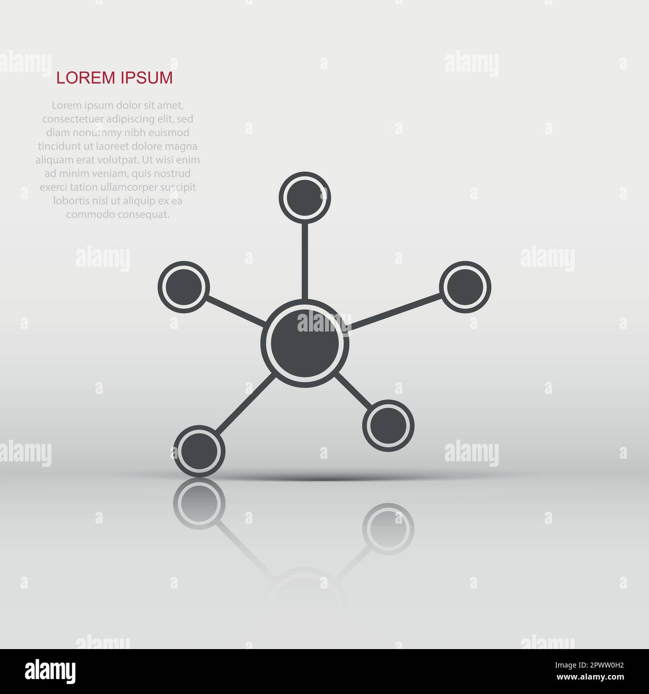 Vector social network, molecule, dna icon in flat style. Molecule sign ...