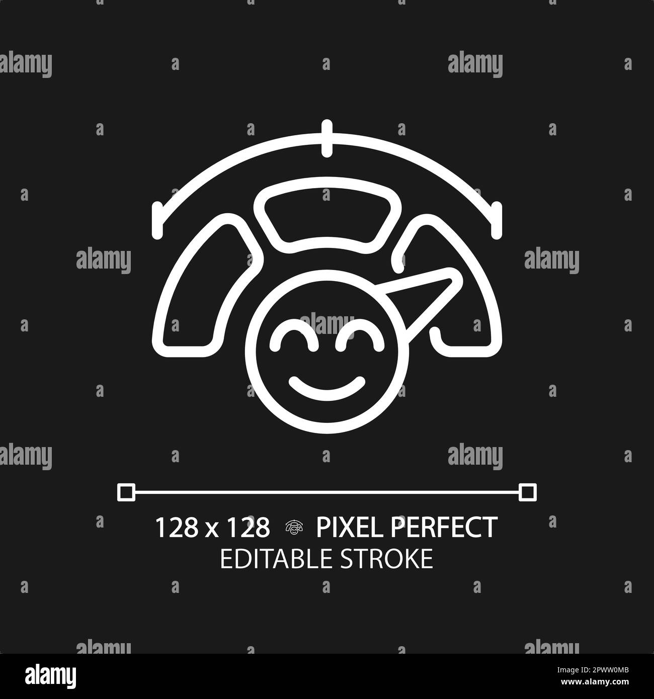 Rating scale pixel perfect white linear icon for dark theme Stock ... Rating scale pixel perfect white linear icon for dark theme Stock ...