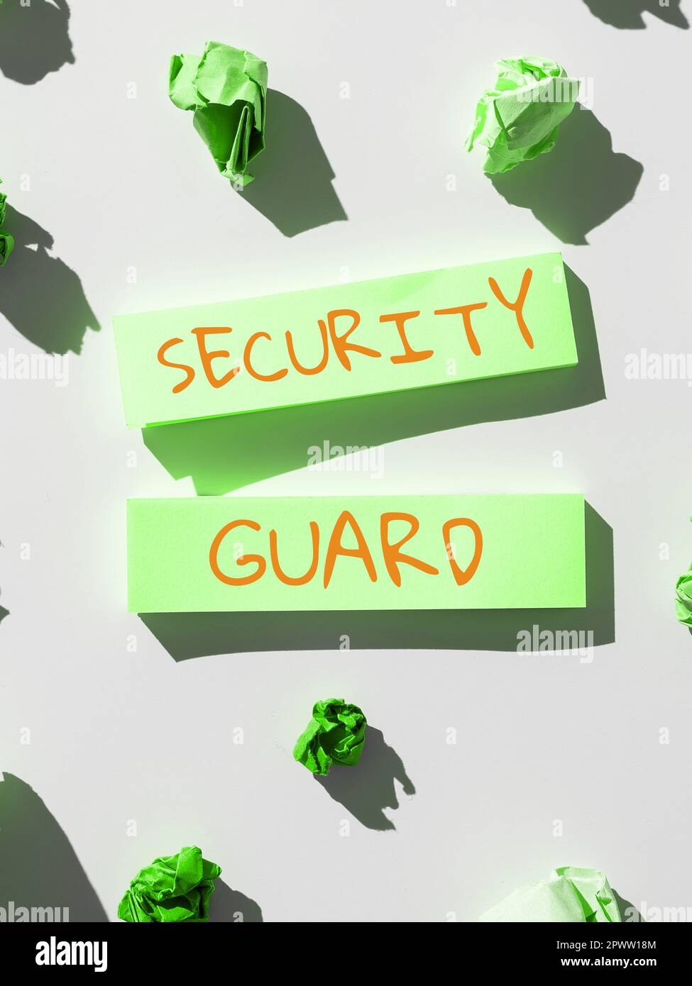 Hand writing sign Security Guard, Business concept tools used to manage ...