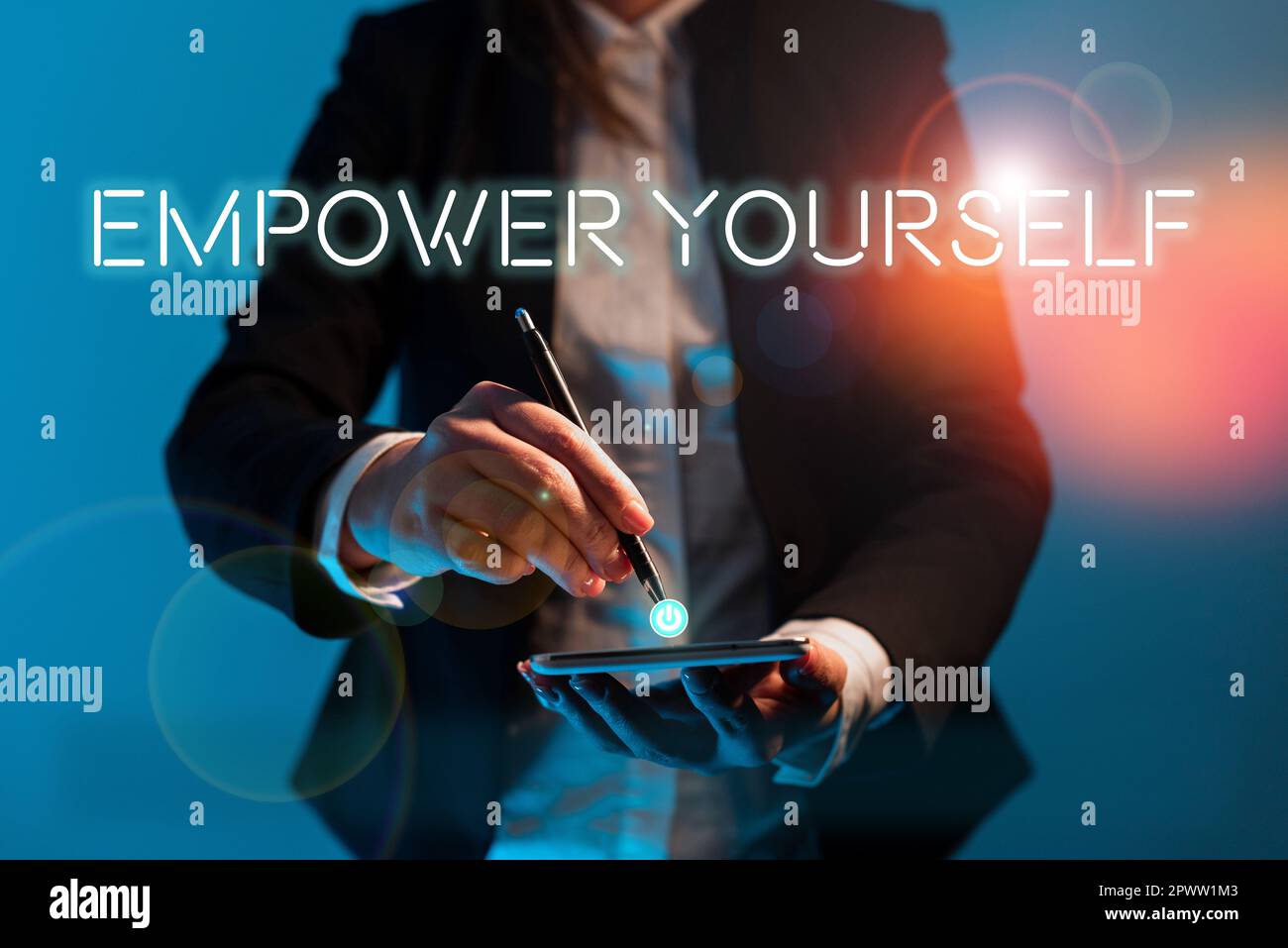 Hand writing sign Empower Yourself, Business overview taking control of ...