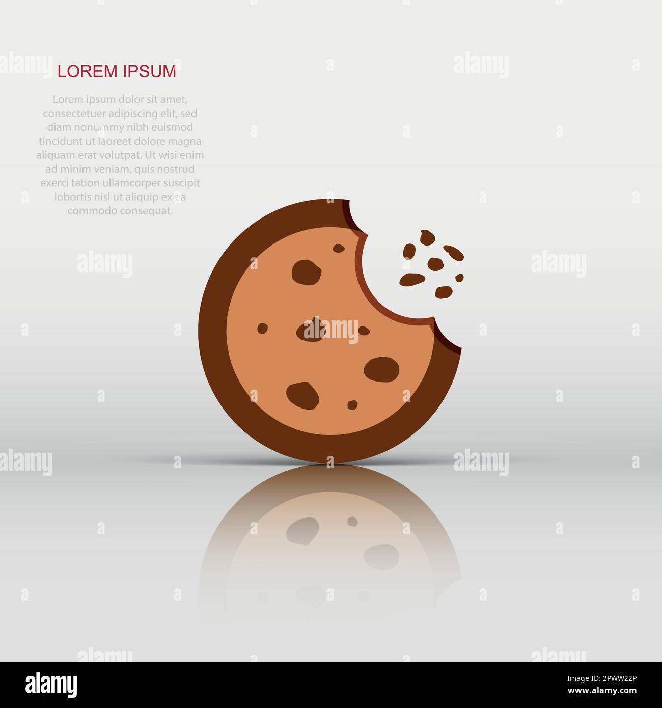 Vector cookie icon in flat style. Chip biscuit sign illustration ...