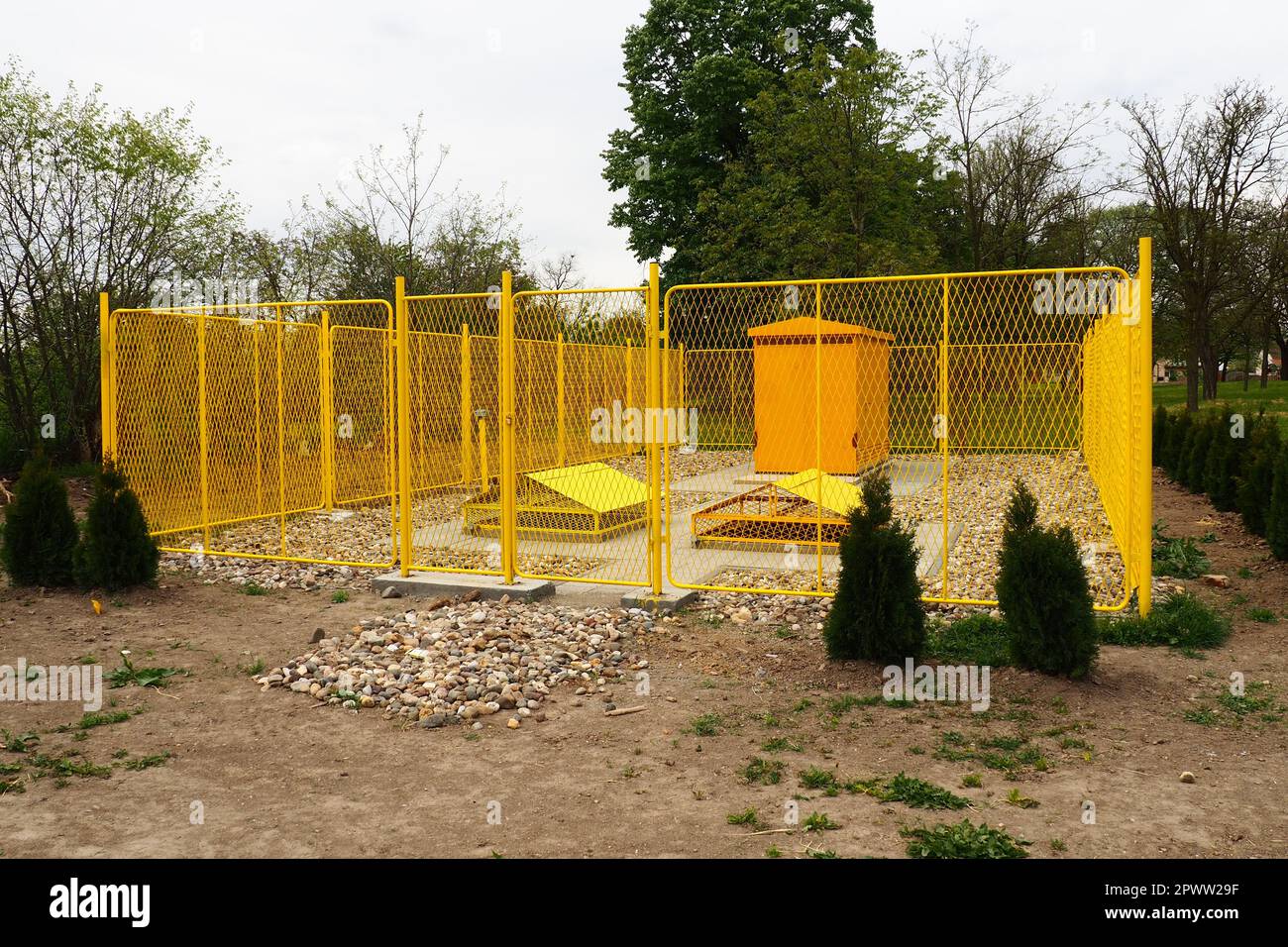 ground with tanks for liquefied gas. Modern gas installation with ...