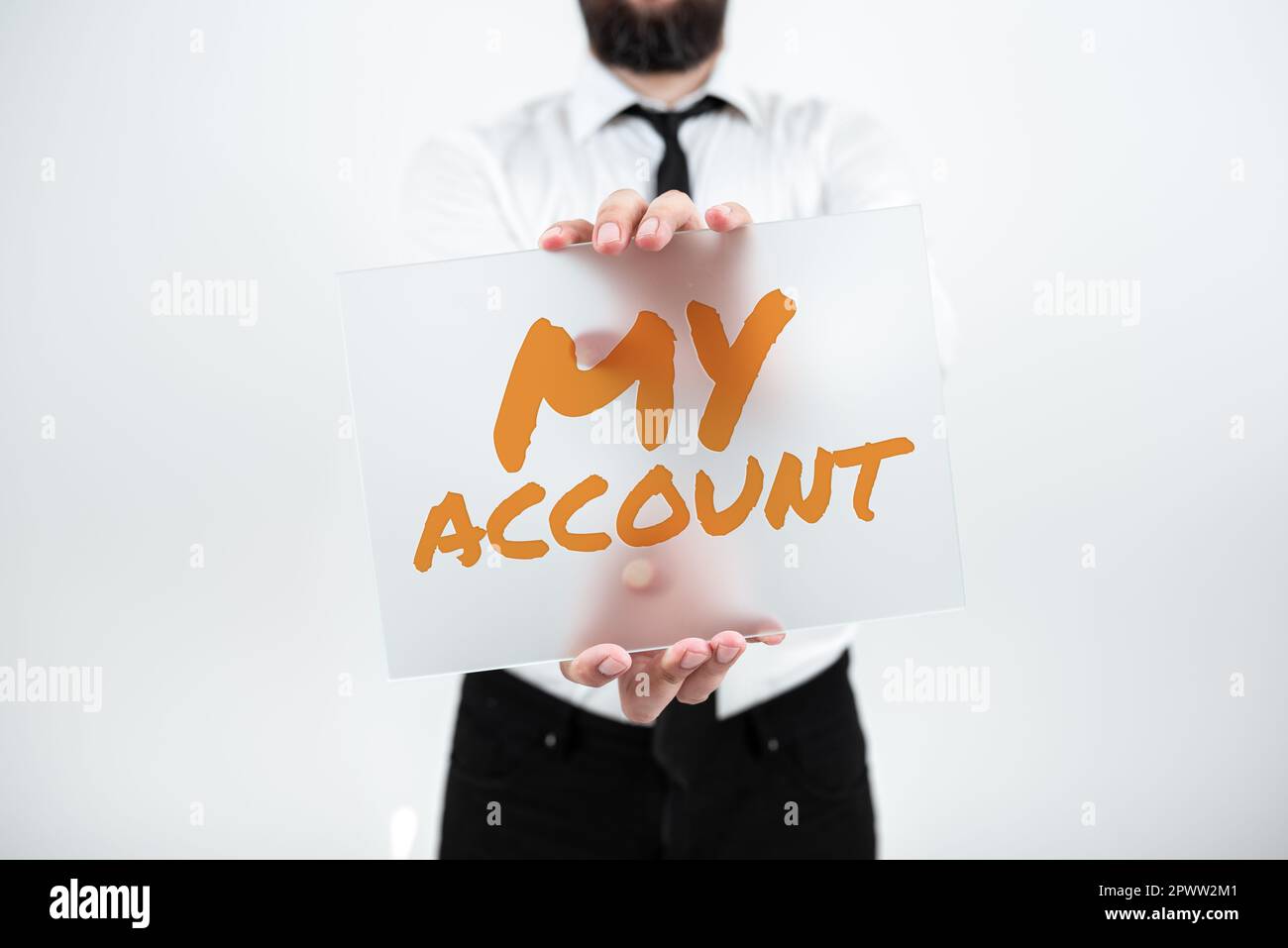 Hand writing sign My Account, Word Written on If something is said to ...
