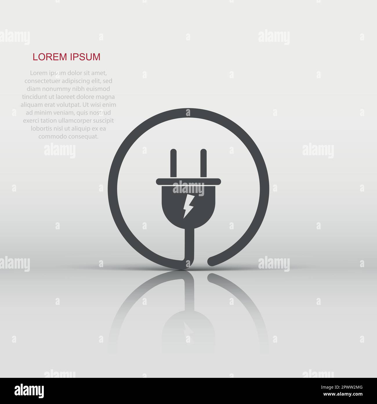 Vector electric plug icon in flat style. Power wire cable sign ...