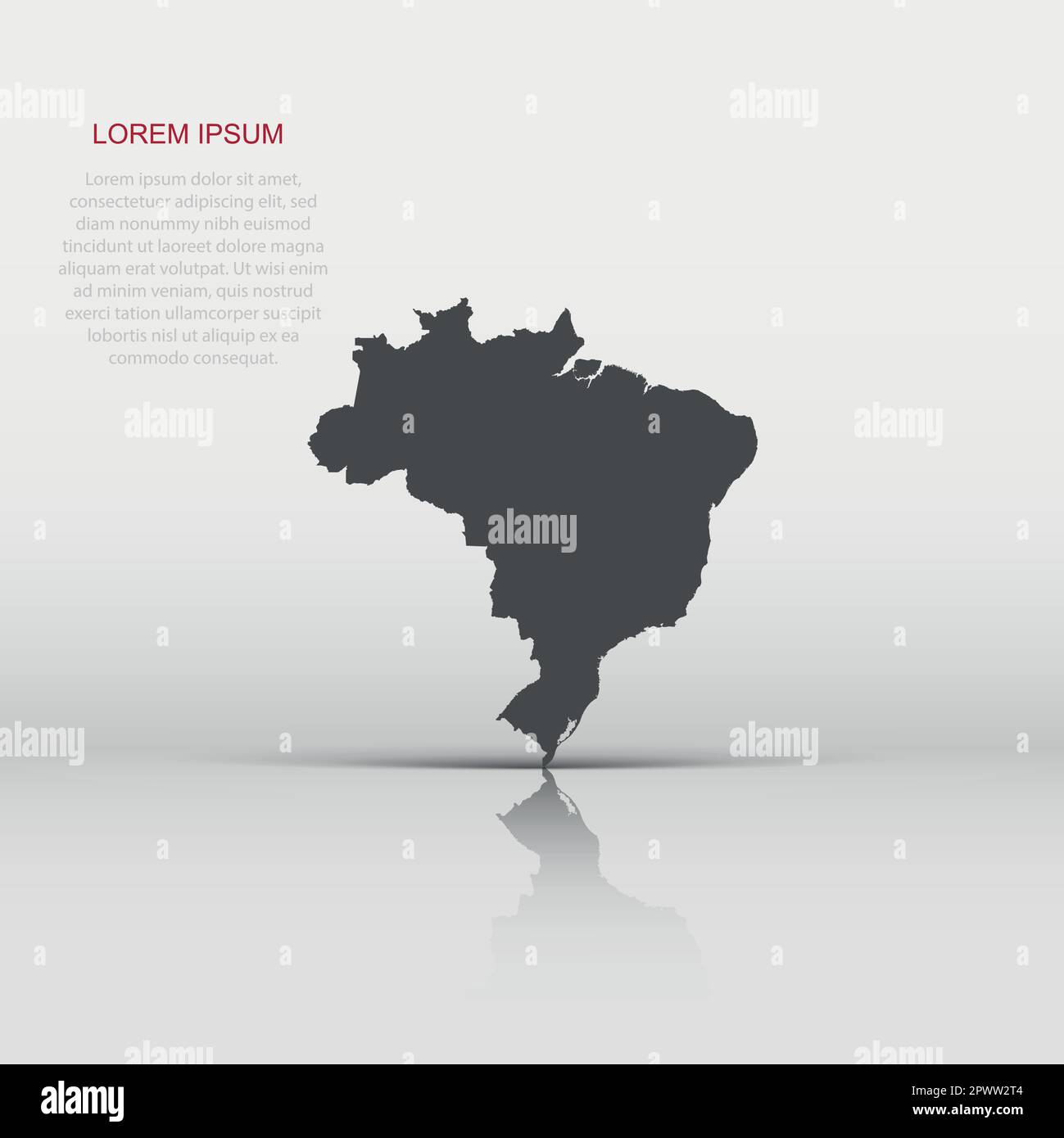 Vector Brazil map icon in flat style. Brazil sign illustration ...