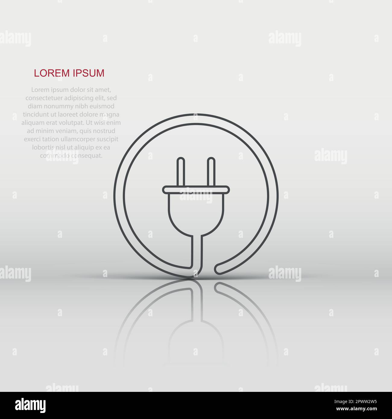 Vector electric plug icon in flat style. Power wire cable sign ...