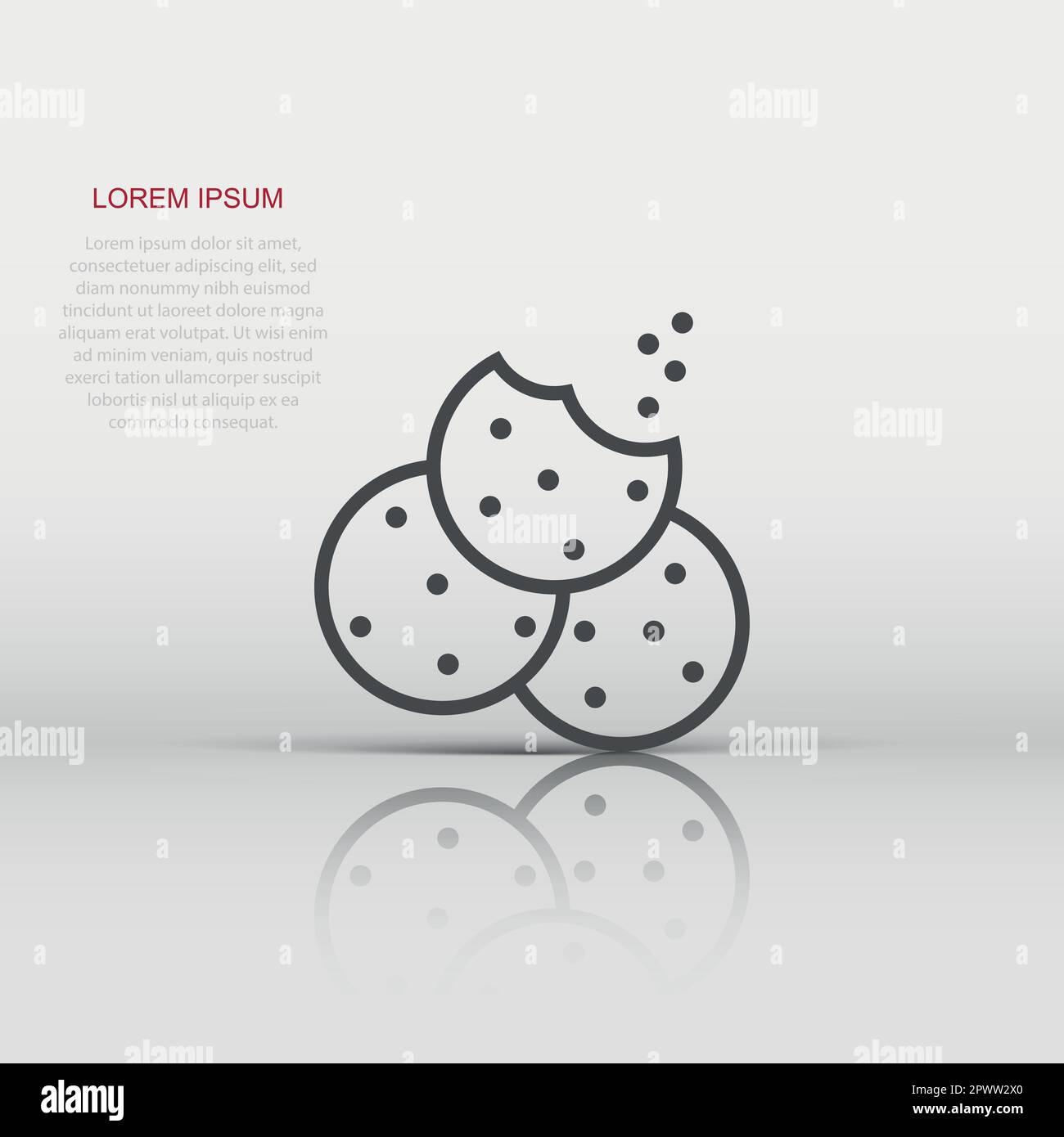 Vector cookie icon in flat style. Chip biscuit sign illustration ...