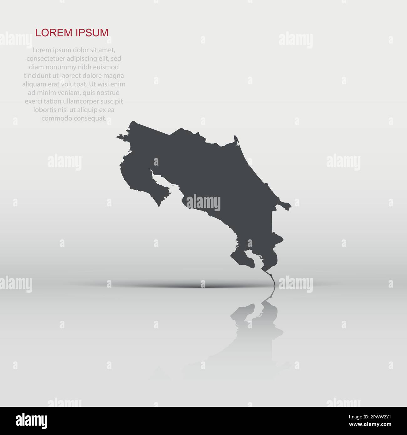 Vector Costa Rica map icon in flat style. Costa Rica sign illustration ...