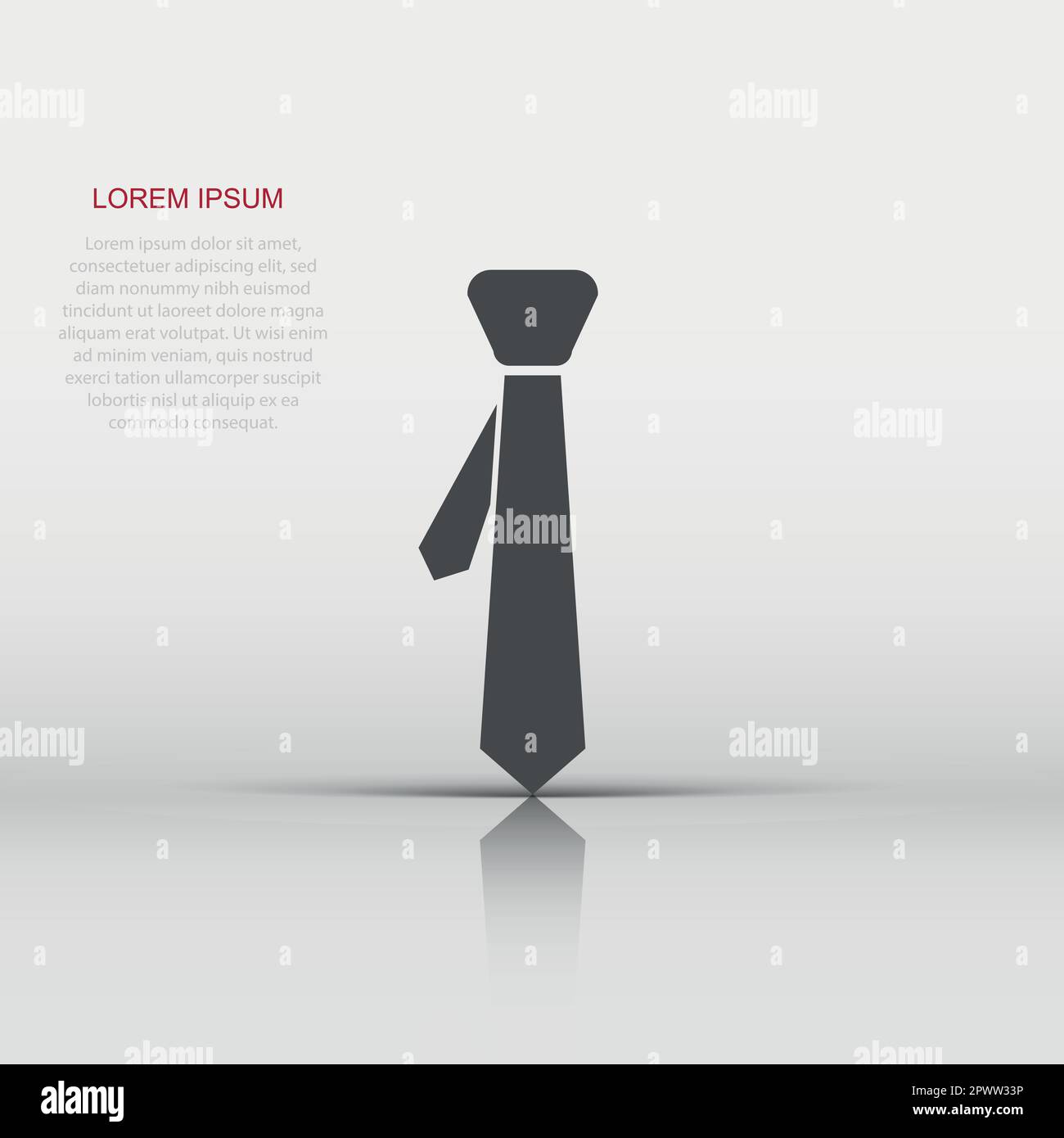 Vector tie icon in flat style. Necktie sign illustration pictogram. Tie ...